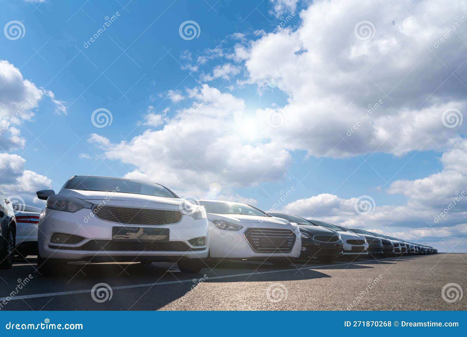 Cars in a row. stock photo. Image of colorful, transportation - 271870268