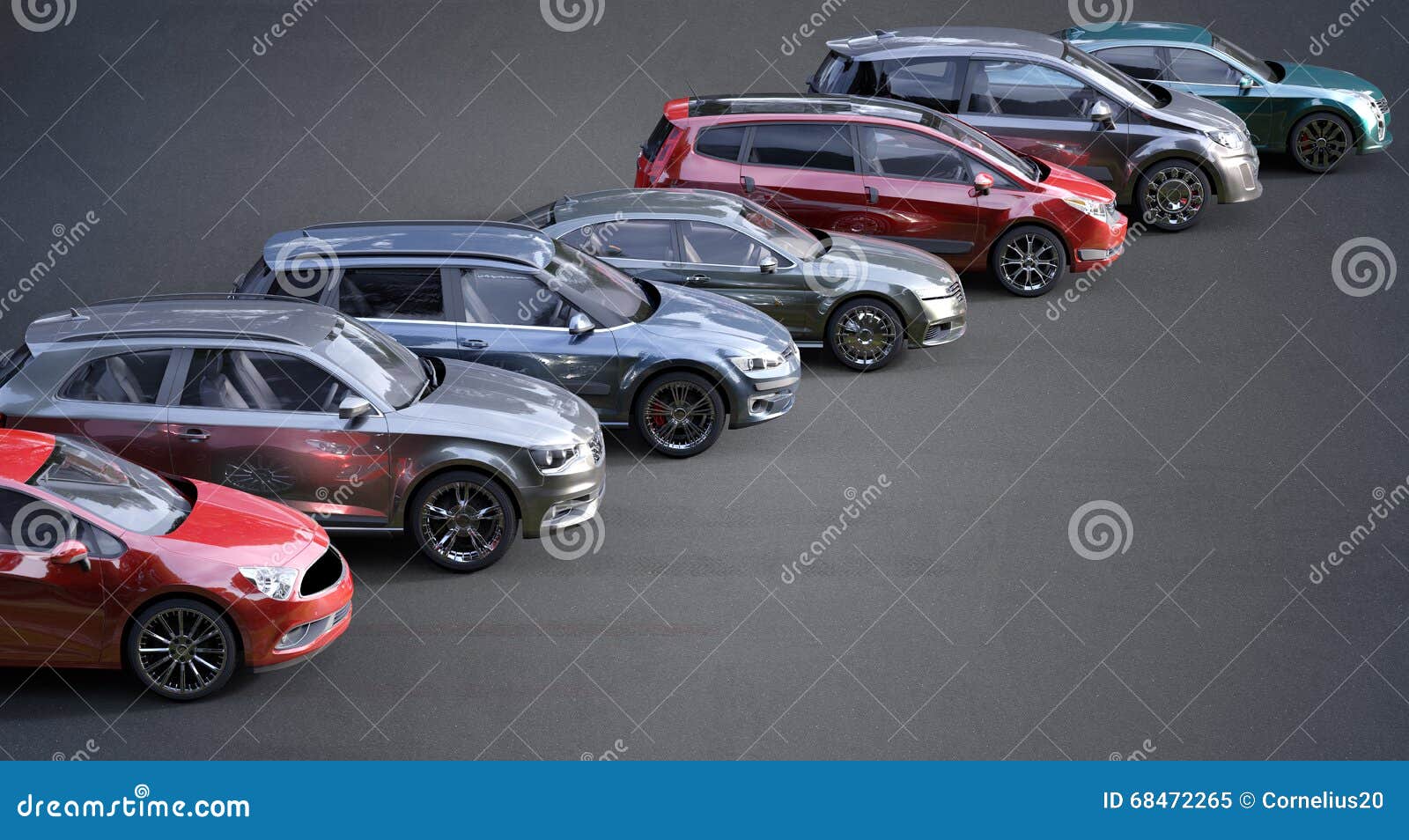 Cars in a row stock illustration. Illustration of innovation - 68472265