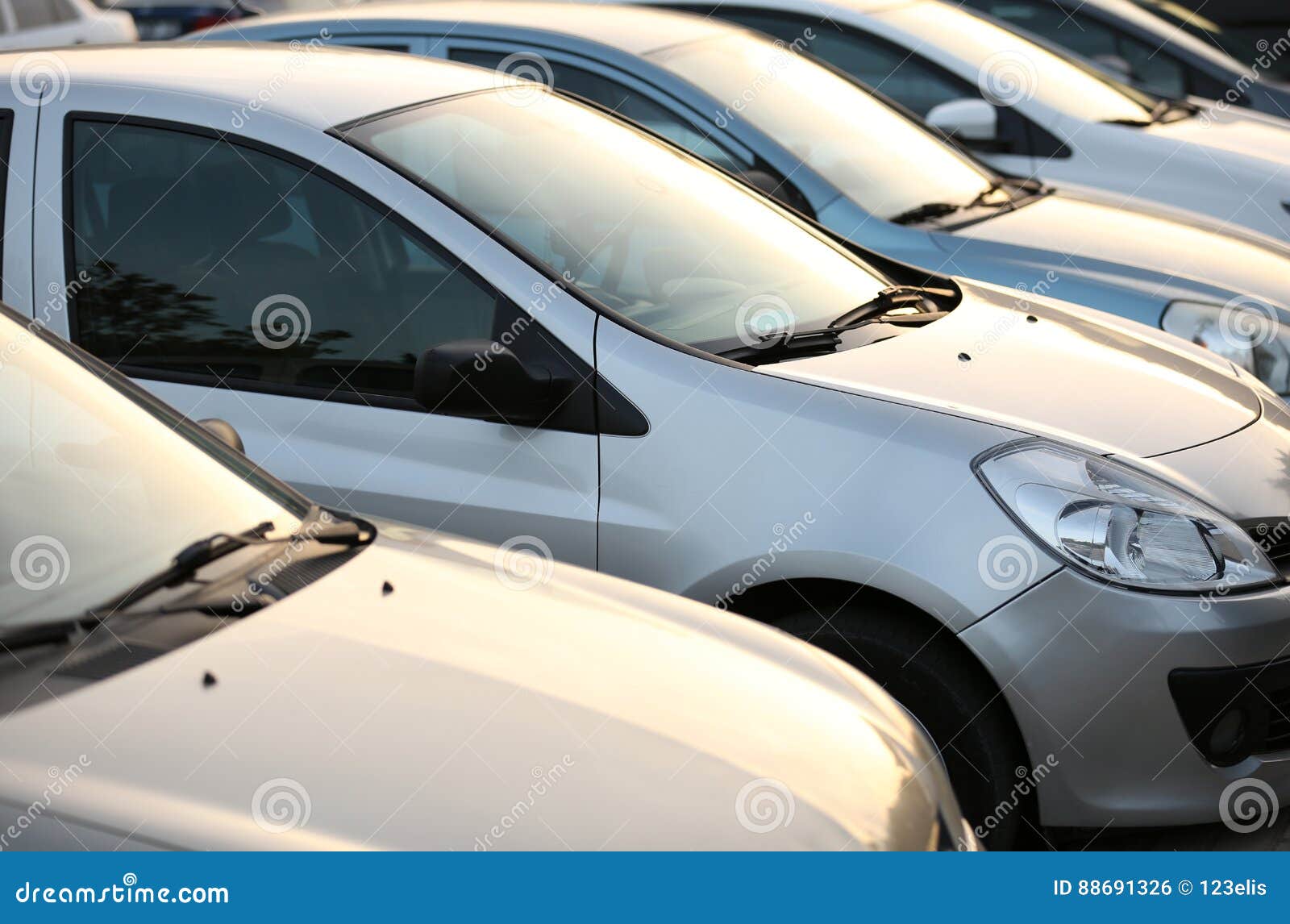 Cars in a row stock photo. Image of horizontal, large - 88691326