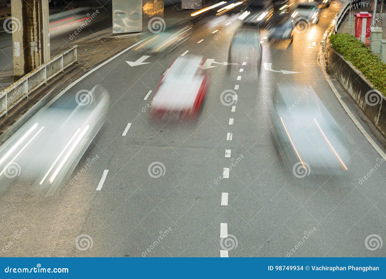 Cars running on the road stock photo. Image of light - 98749934