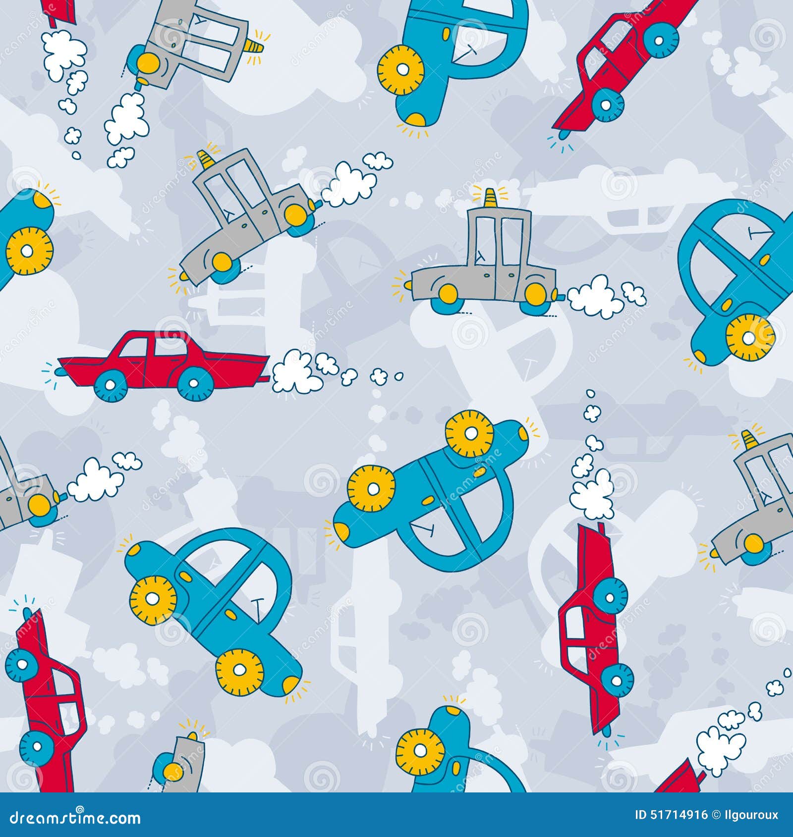 Cars Seamless pattern. stock vector. Illustration of sketch - 51714916