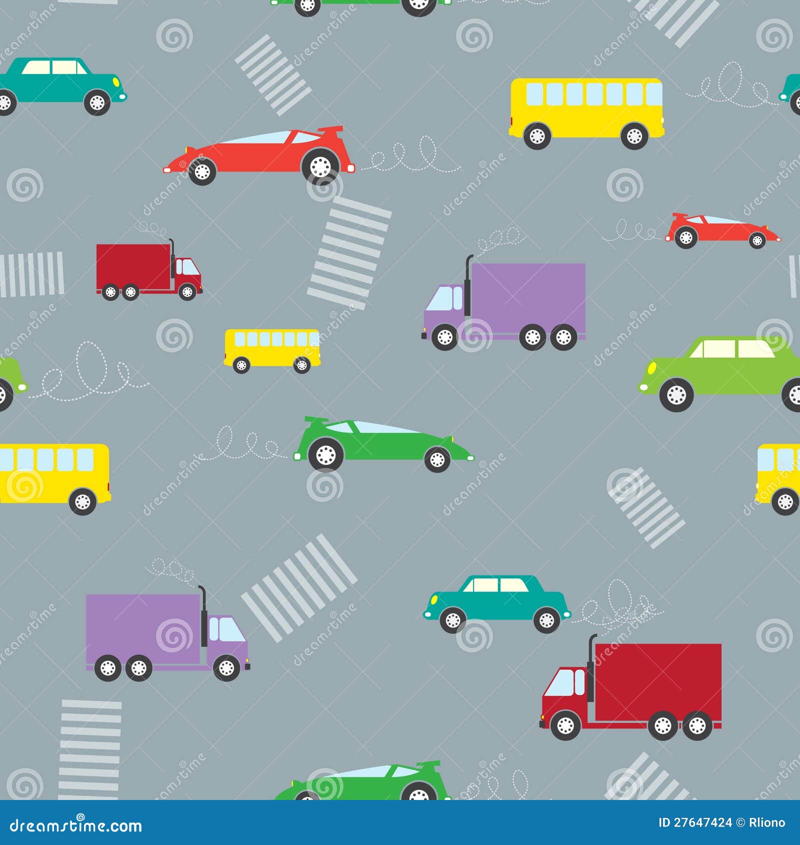 Cars Seamless texture. stock vector. Illustration of highway - 27647424