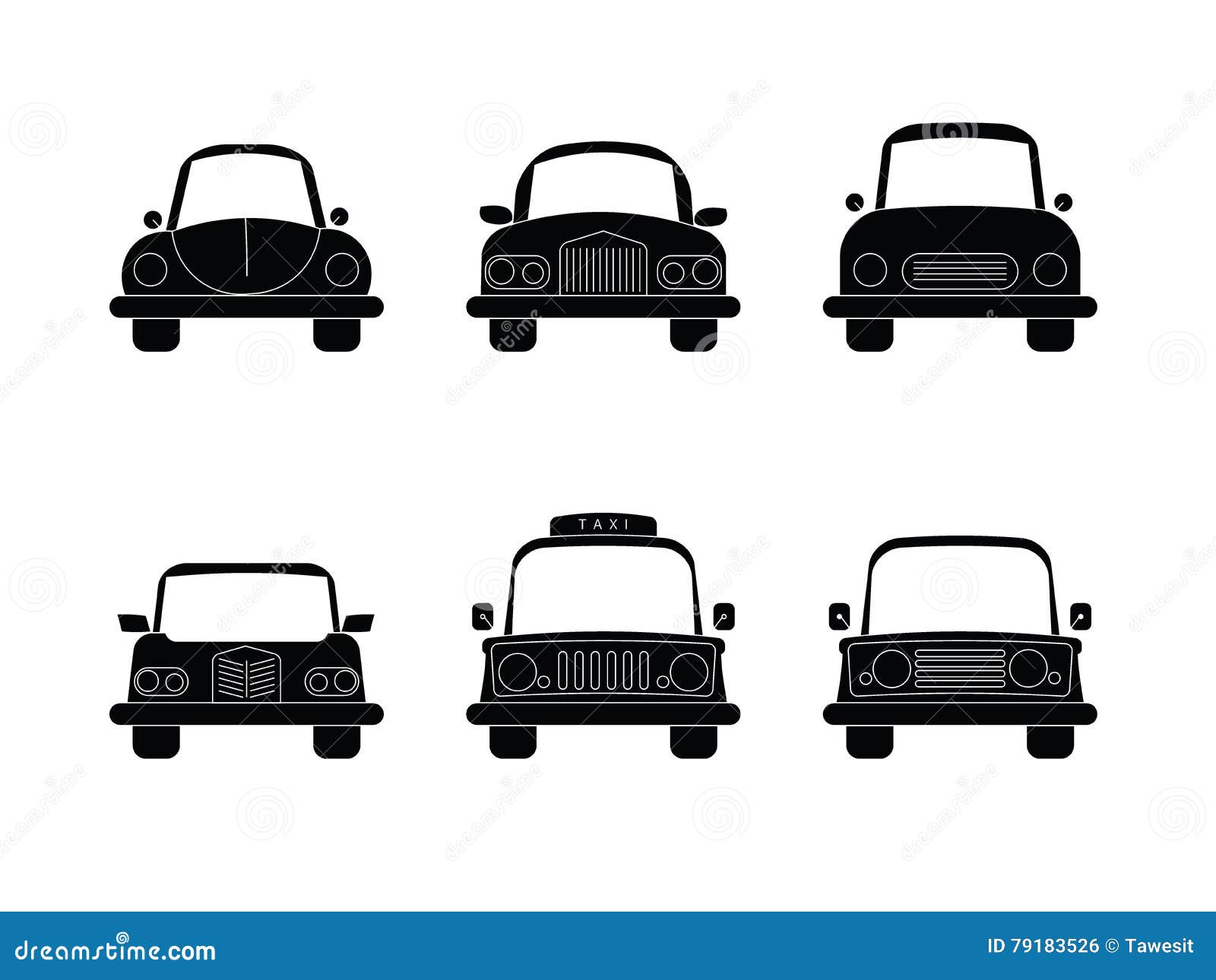 Cars Sedan and Compact Icons Stock Vector - Illustration of vector ...