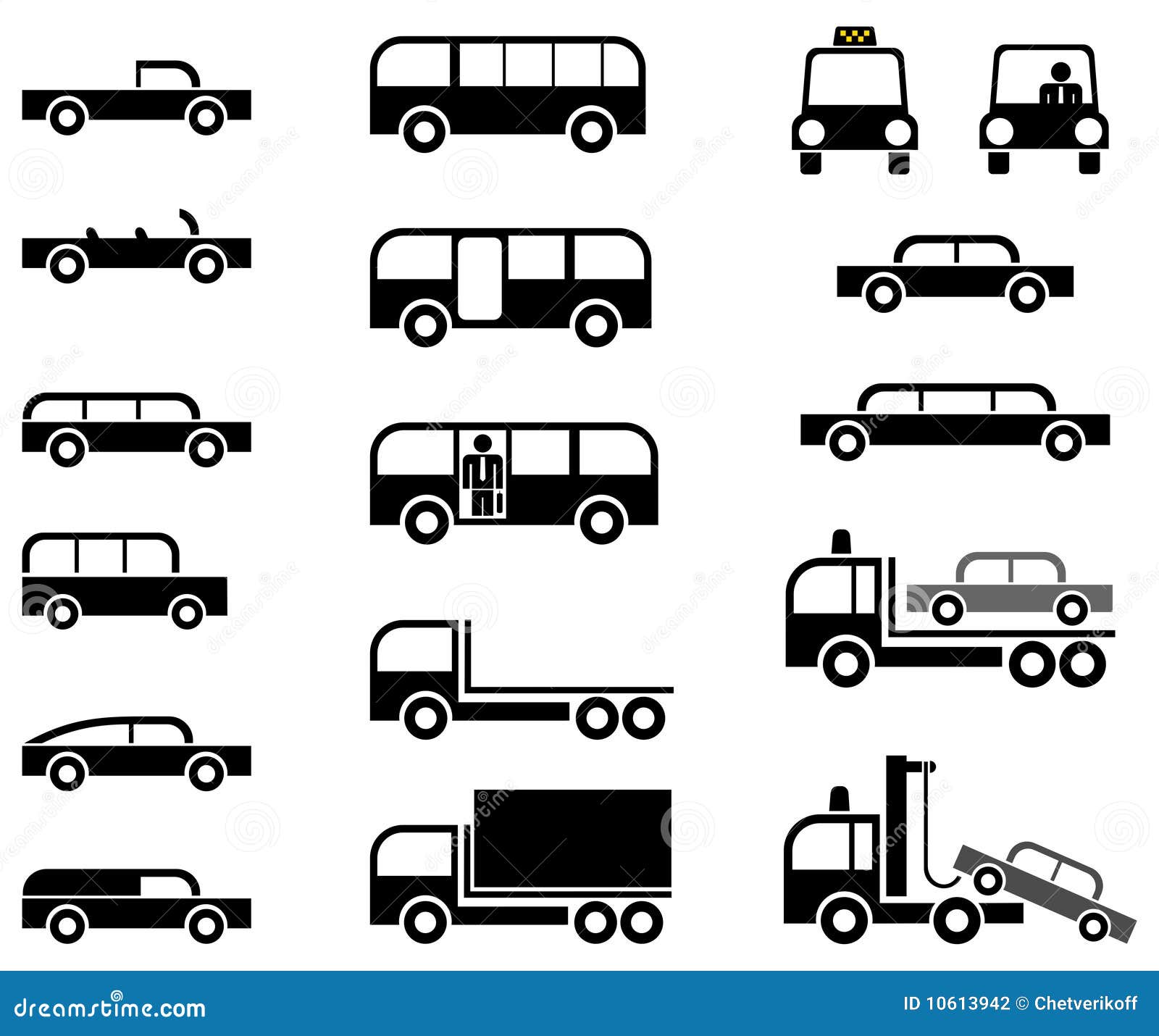 Cars - set of icons stock vector. Illustration of contour - 10613942