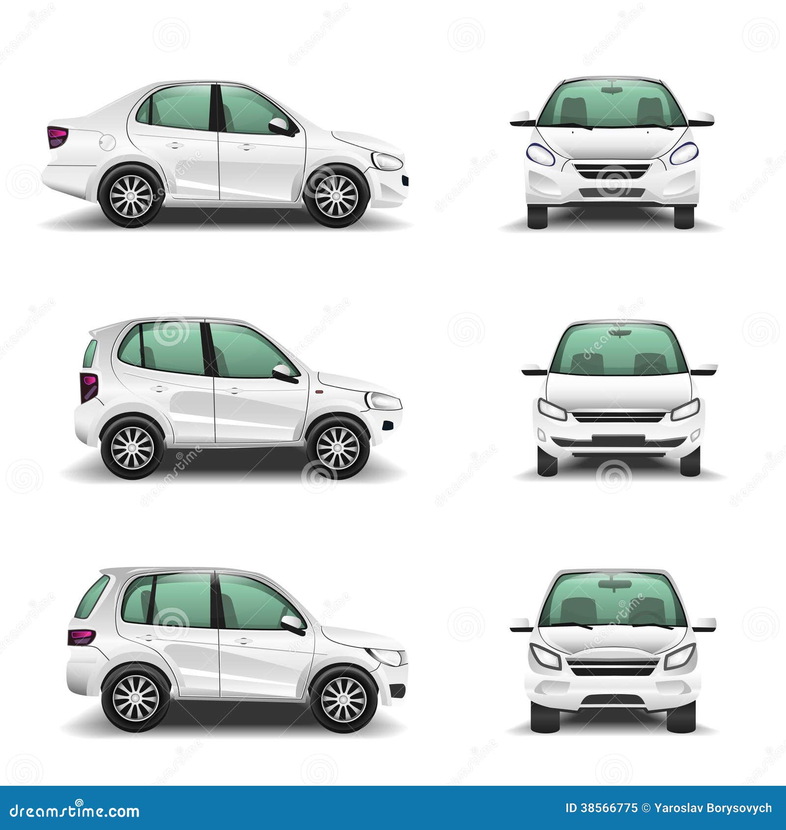 Cars side and front view stock vector. Illustration of land - 38566775