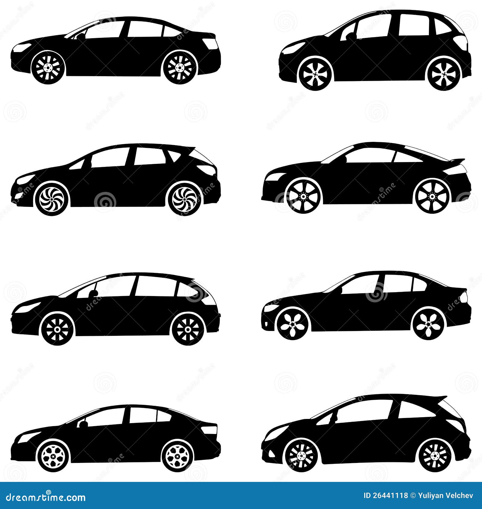 Cars silhouette set stock vector. Illustration of silhouette - 26441118