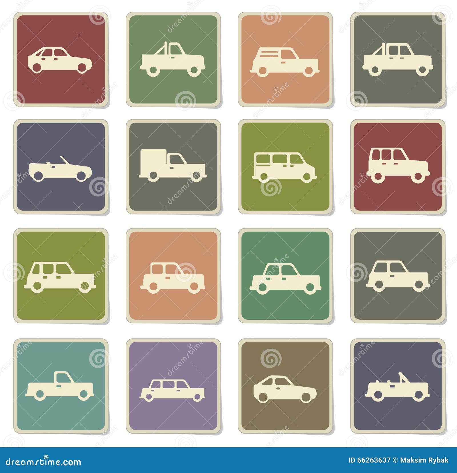 Cars simply icons stock vector. Illustration of sedan - 66263637