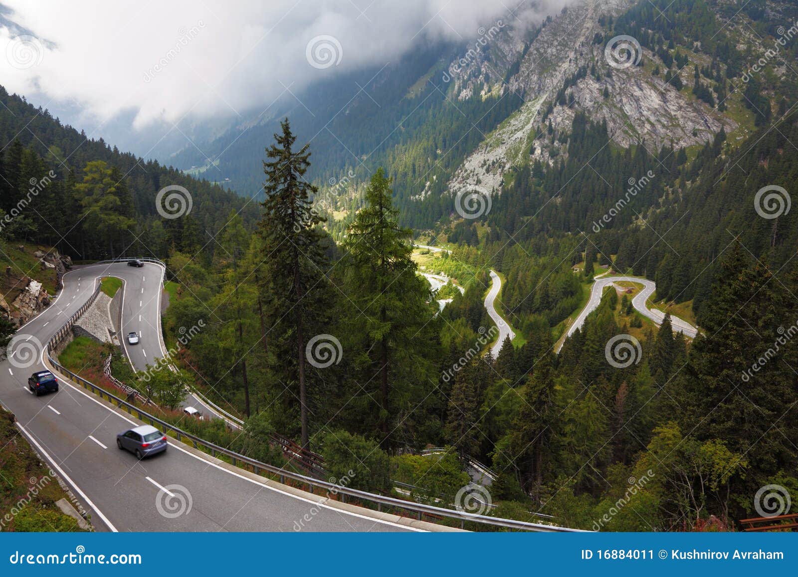 Cars on a Steep Mountain Road Turn Stock Image - Image of england ...