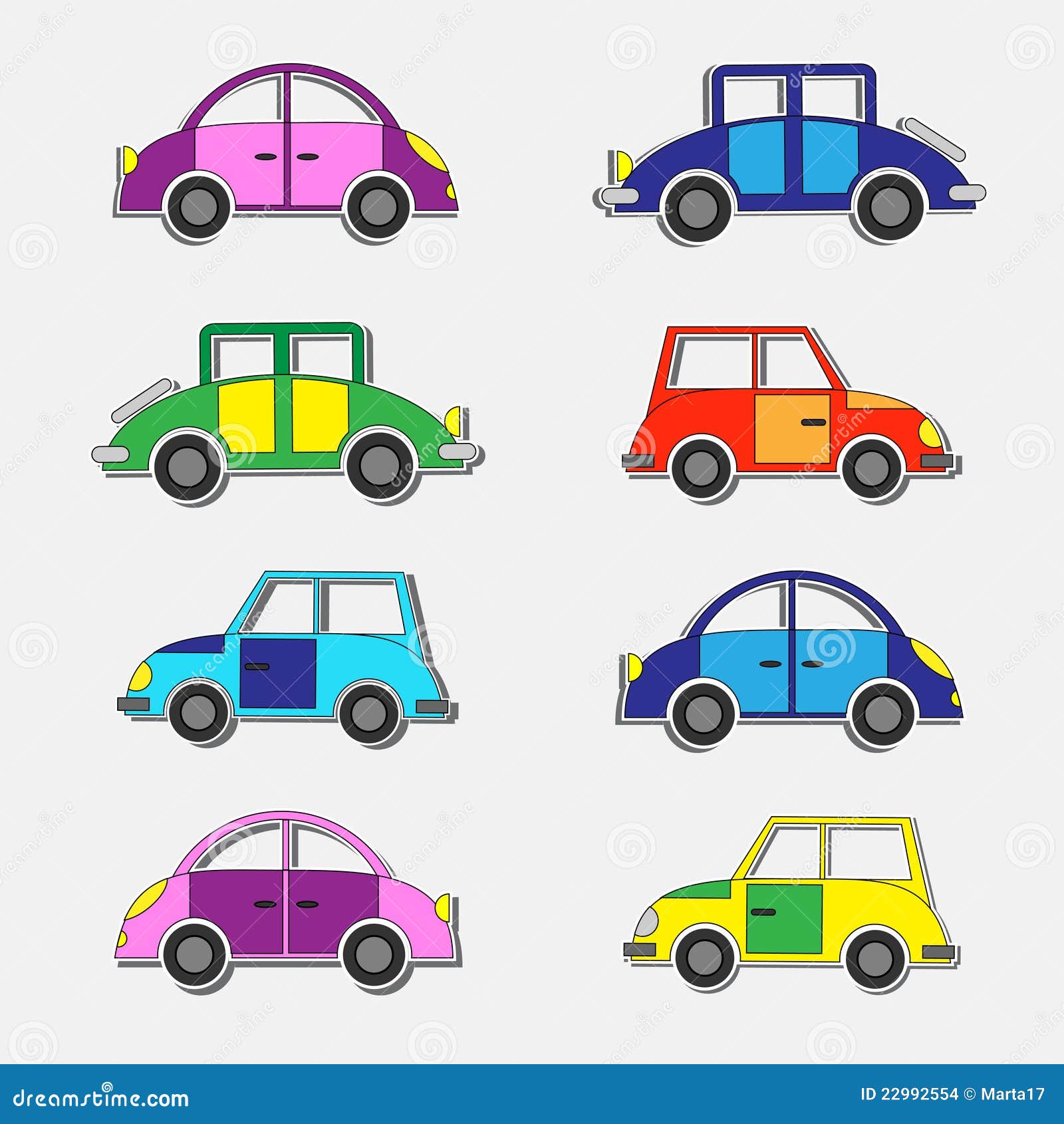 Cars stickers stock illustration. Illustration of cartoon - 22992554