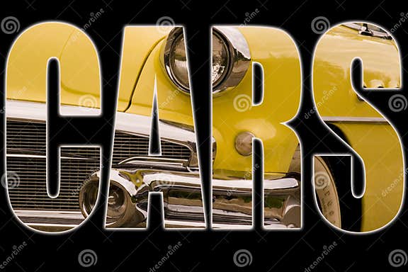 Cars Text stock image. Image of words, yellow, text, cars - 621931