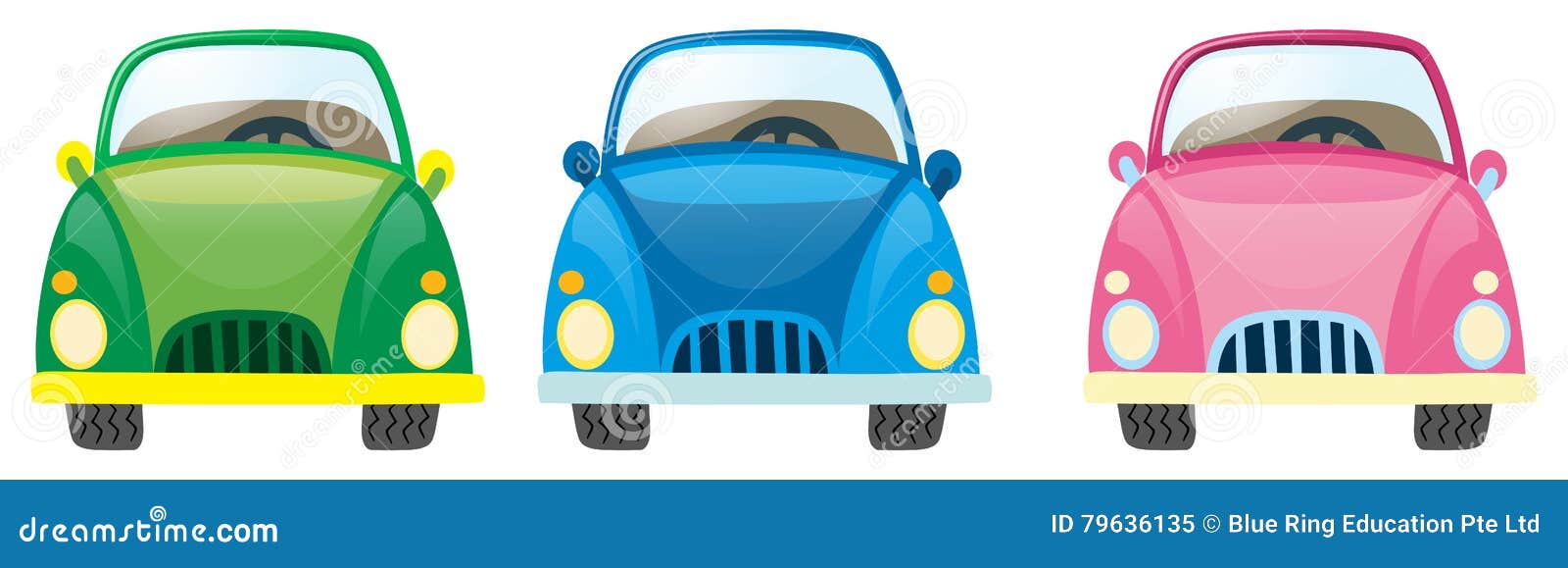 Cars in Three Different Colors Stock Illustration - Illustration of ...