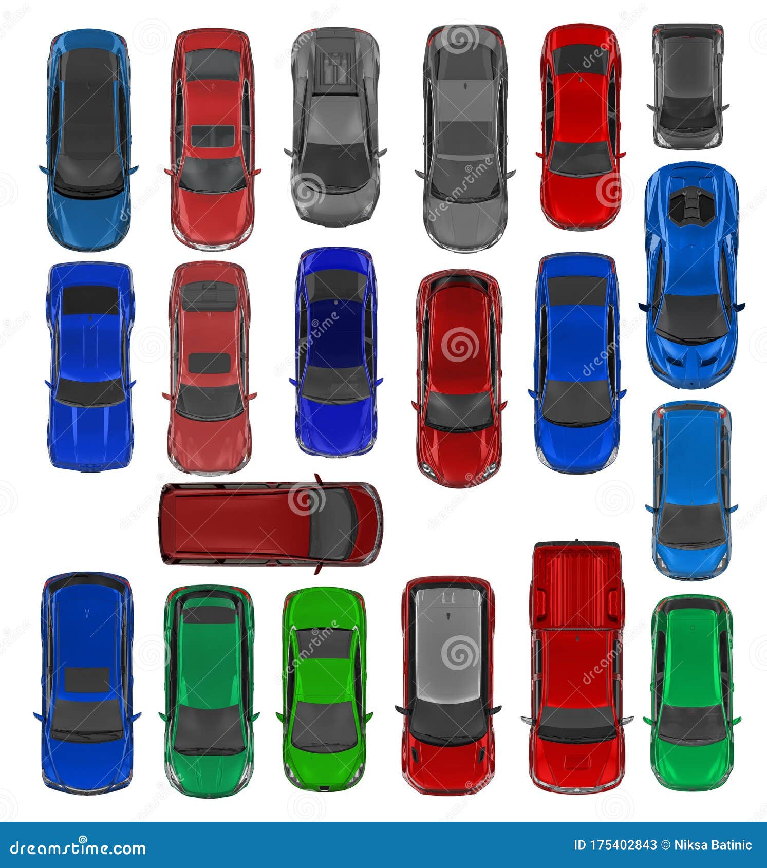 20 Cars top view renders stock illustration. Illustration of hatchback ...
