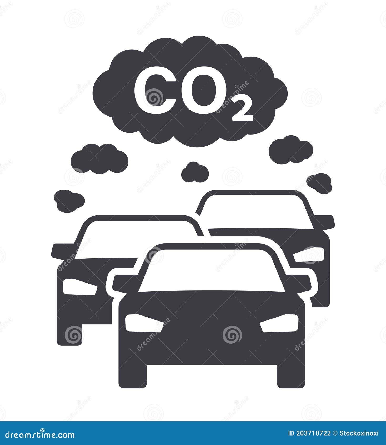 Cars and Traffic CO2 Clouds Symbol Pollution Stock Vector ...