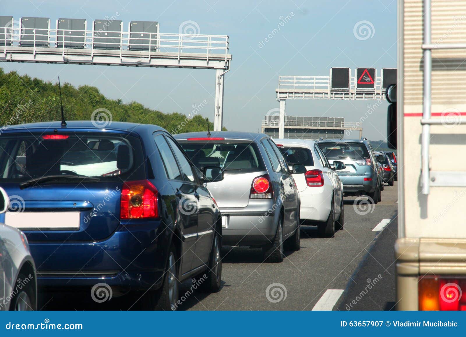 Cars in Traffic Jam on Highway Stock Image - Image of late, rush: 63657907