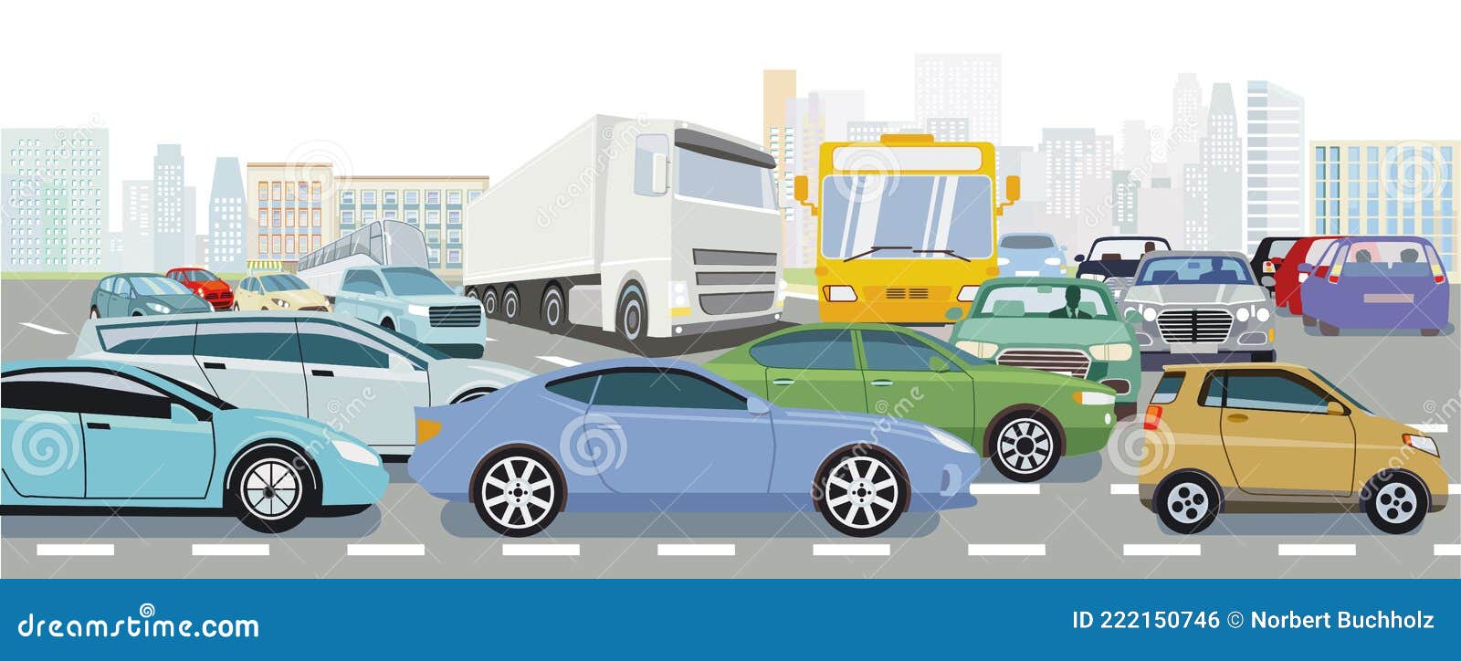 Cars On The Intersection, Illustration | CartoonDealer.com #232962340