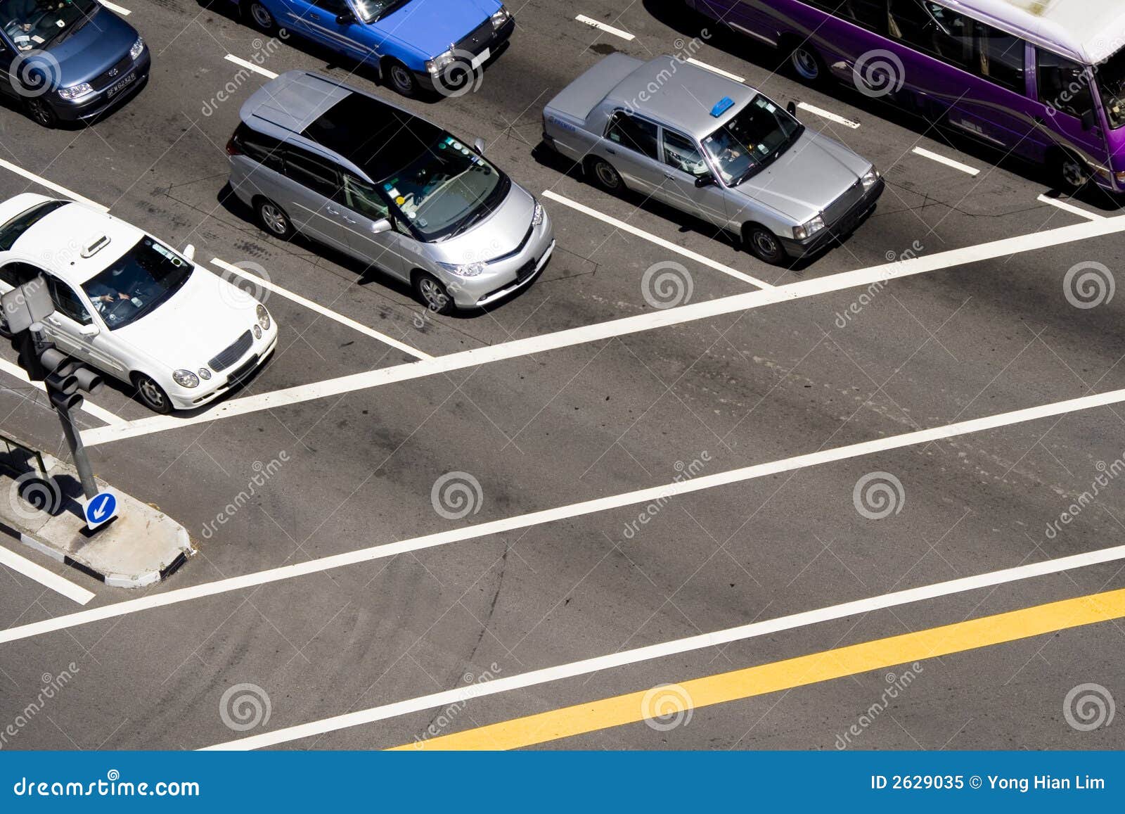 Cars at traffic junction stock image. Image of sedan, traffic - 2629035