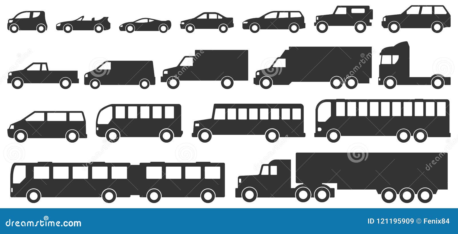 Cars and Truck Silhouettes Isolated on White Background Stock Vector ... Cars and Truck Silhouettes Isolated on White Background Stock Vector ...