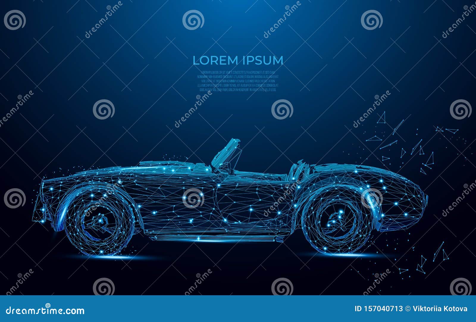 Cars Vector Wireframe Concept. Abstract Image of a Auto in the Form of ...
