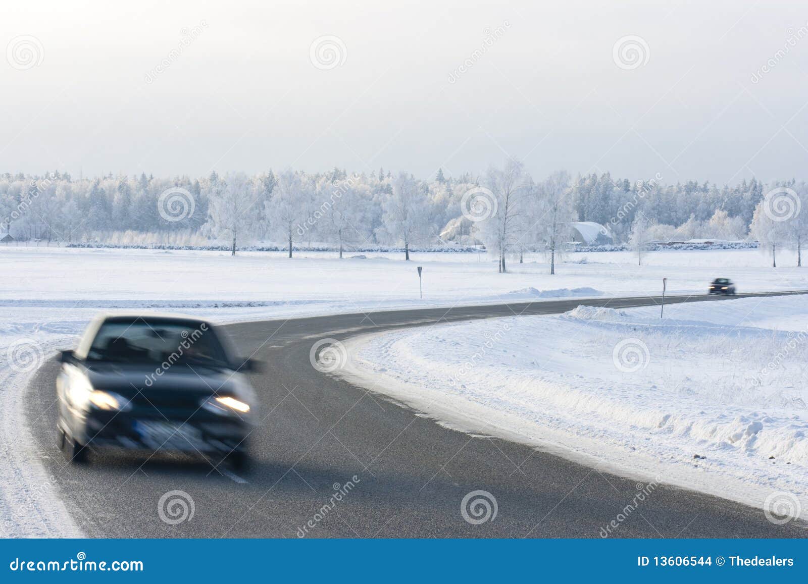 Cars on a winter road stock photo. Image of winter, motion - 13606544