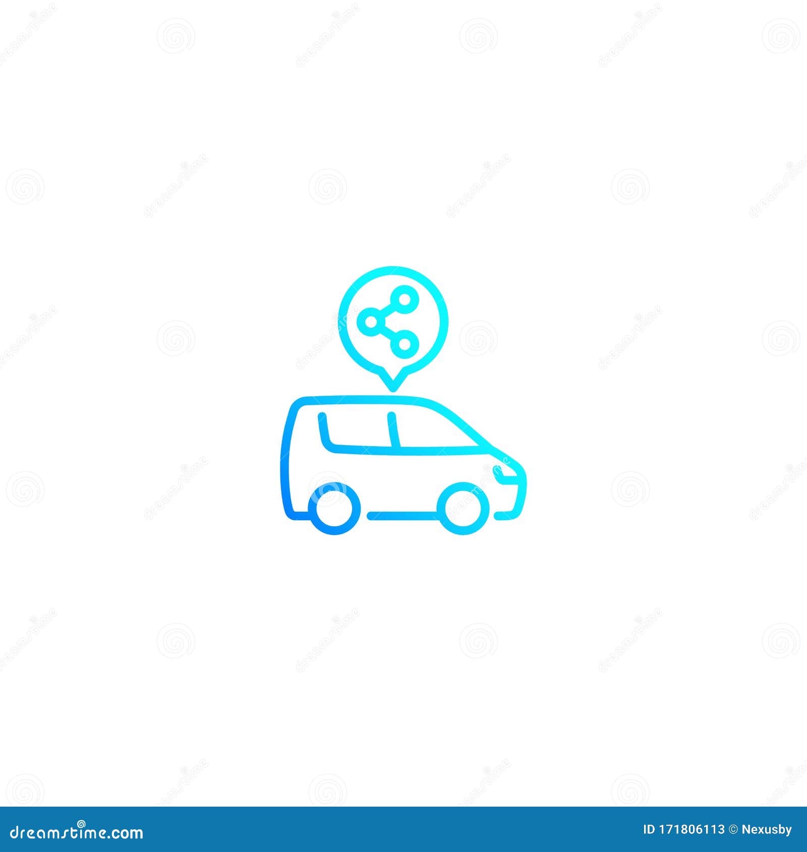 Carsharing, Carpooling Vector, Linear Style Icon Stock Vector ...