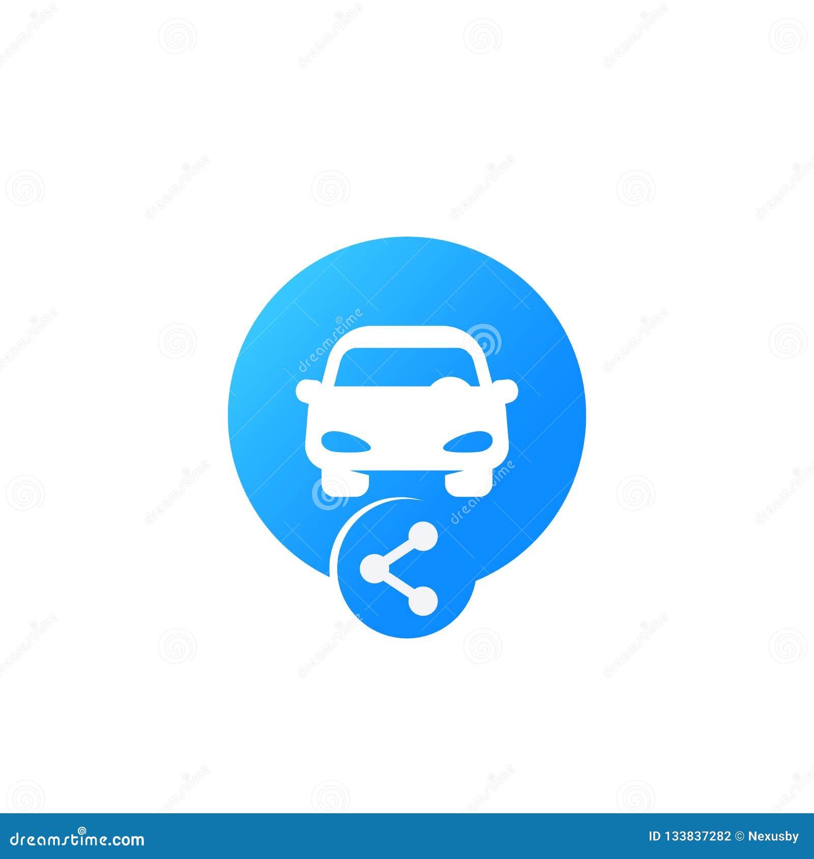 Carsharing Icon for Web, Car and Share Sign Stock Vector - Illustration ...