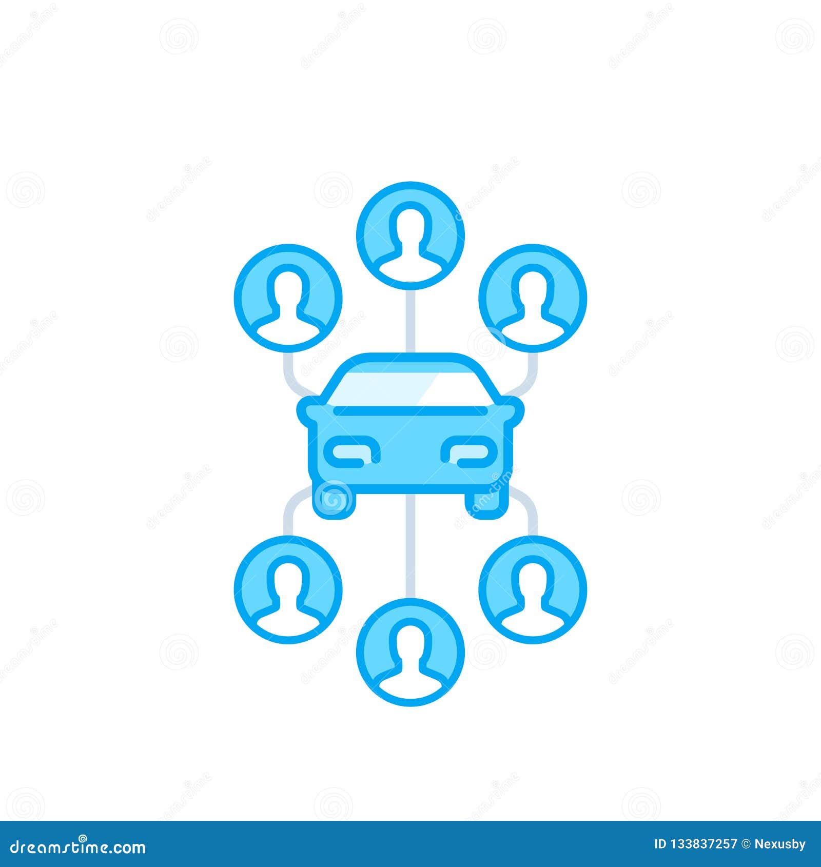 Carsharing Icon on White, Carpooling Service Stock Vector ...