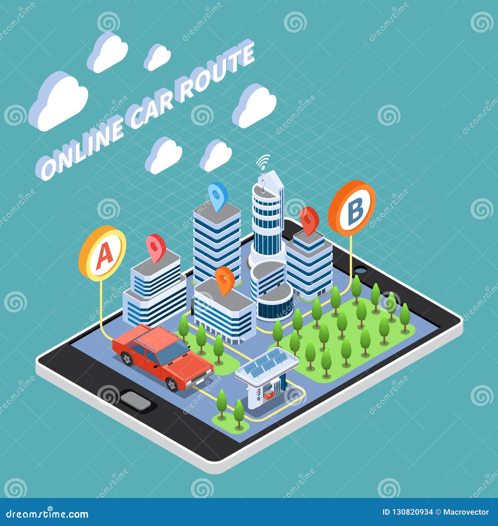 Carsharing Isometric Flowchart Vector Illustration | CartoonDealer.com ...
