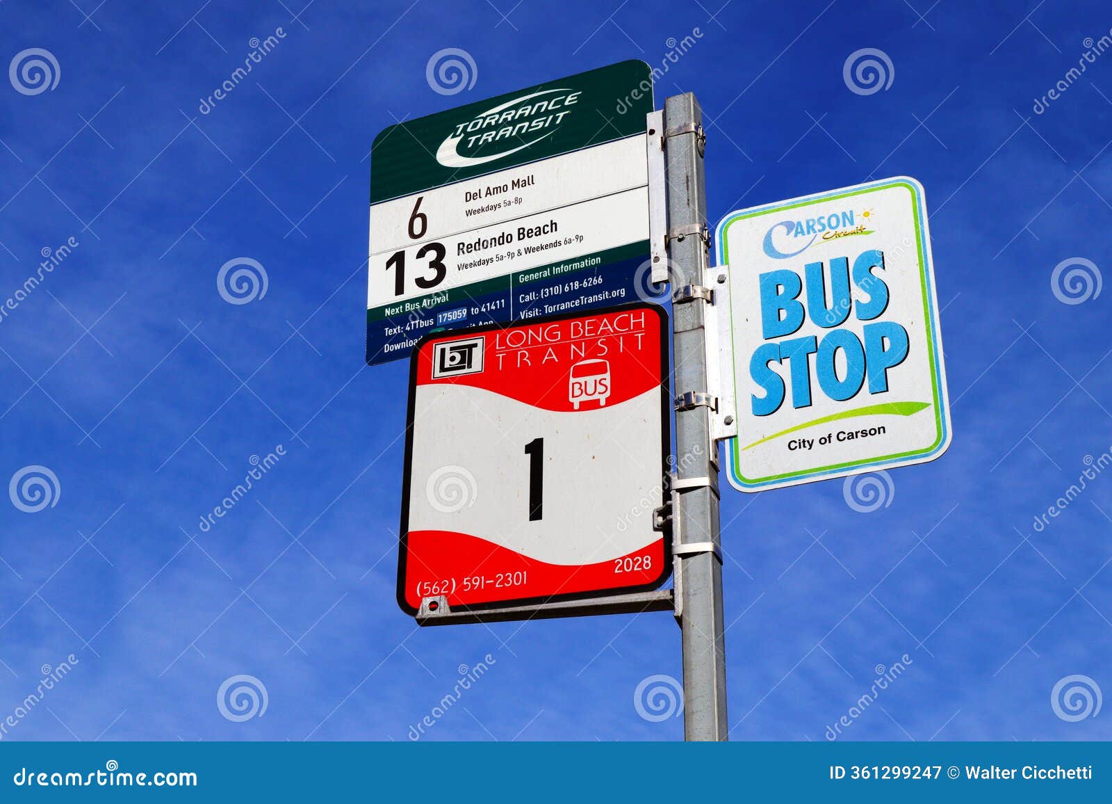 Carson, California: Bus Stop with Torrance Transit, Long Beach Transit ...