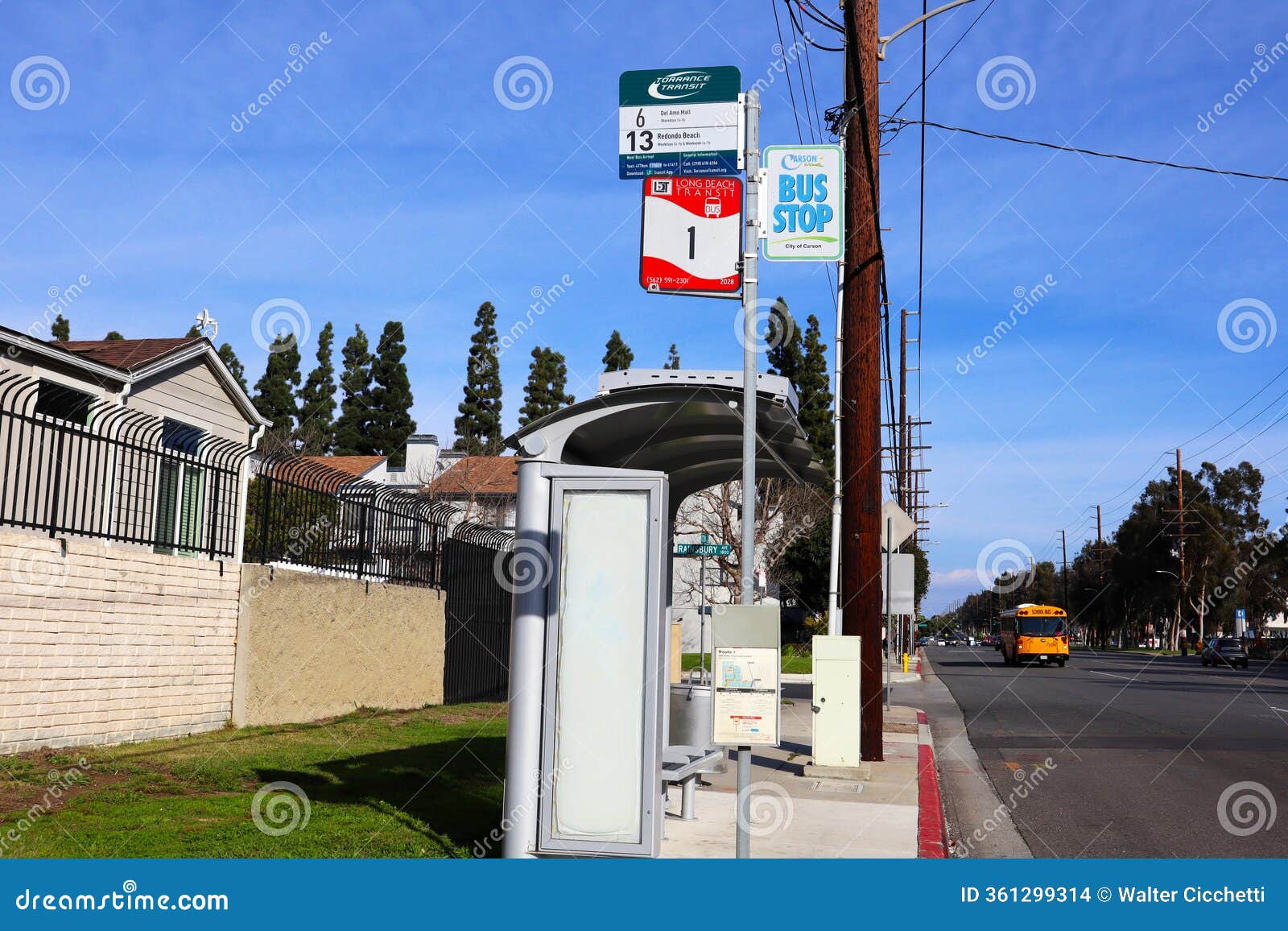 Carson, California: Bus Stop with Torrance Transit, Long Beach Transit ...