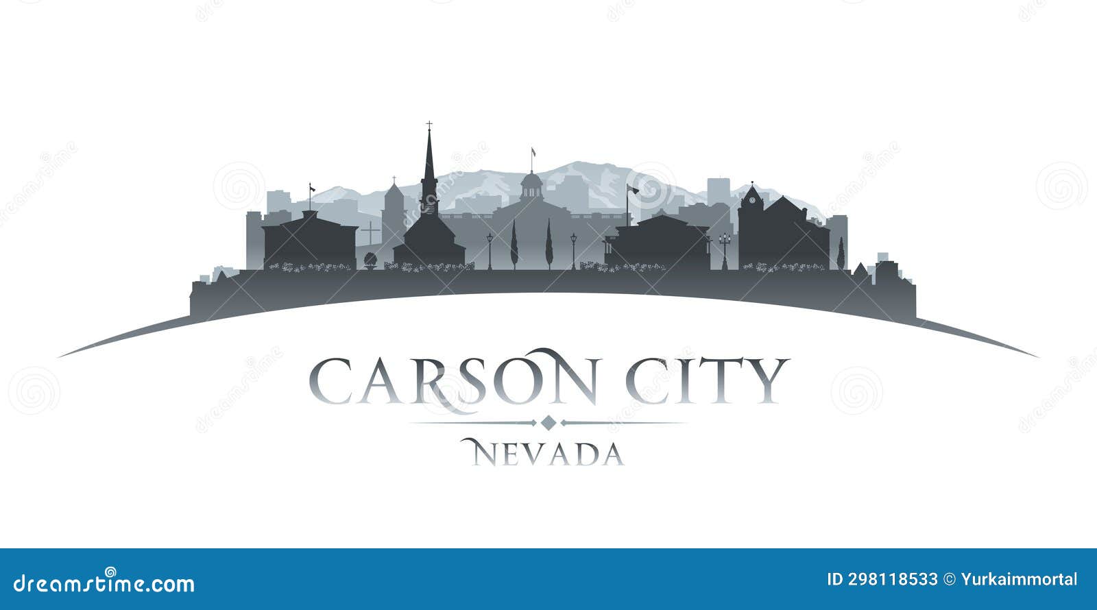 Carson City Nevada City Silhouette White Background Stock Vector ...