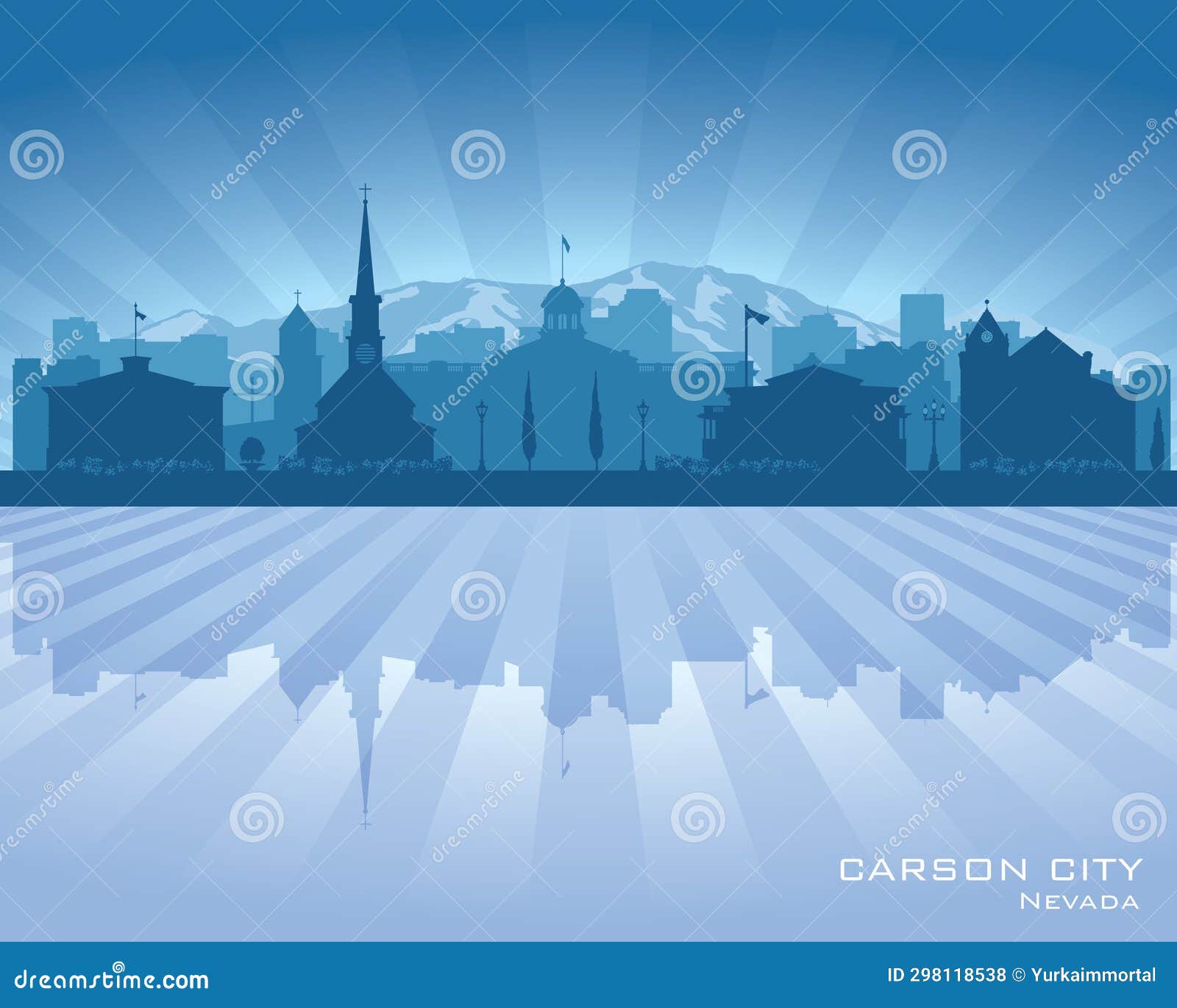 Carson City Nevada City Skyline Vector Silhouette Stock Vector ...
