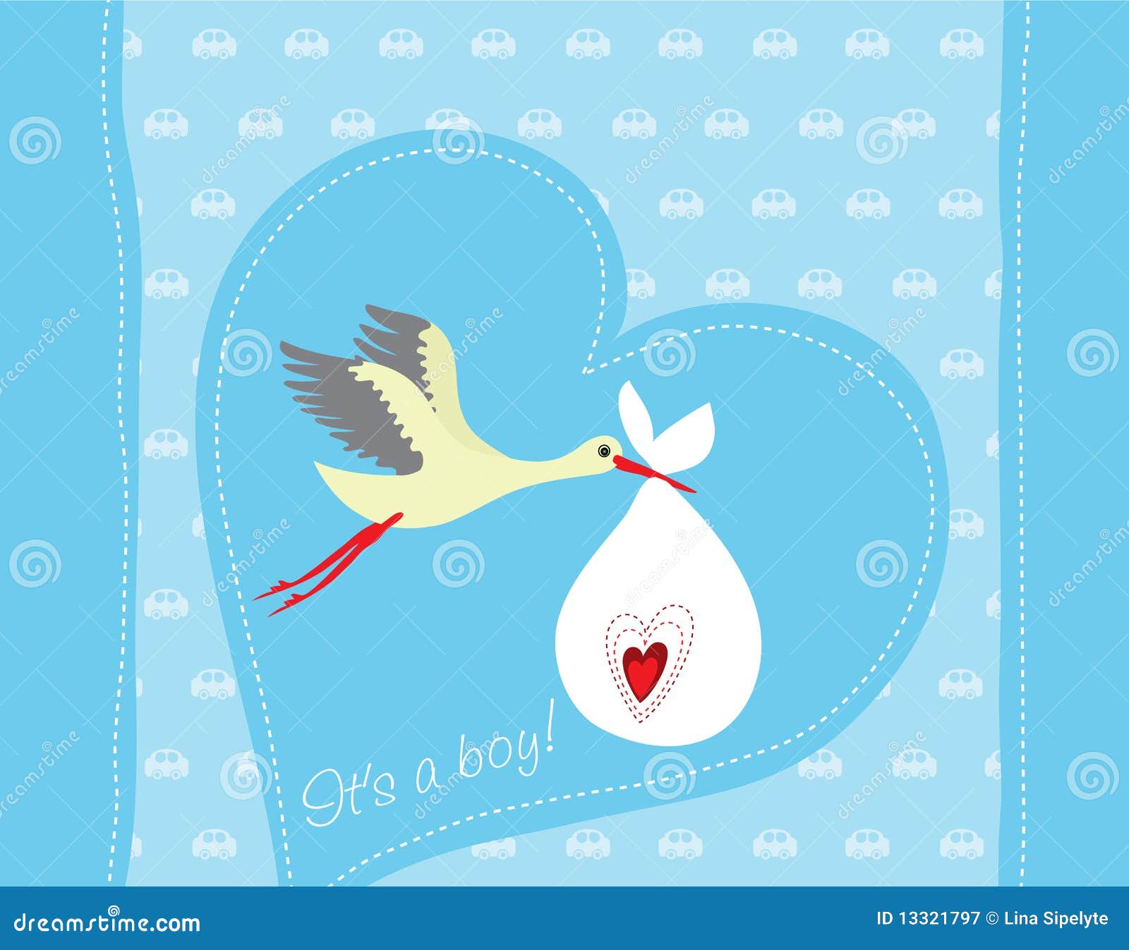 Cartão da chegada do bebé ilustração do vetor. Ilustração de curvas ...
