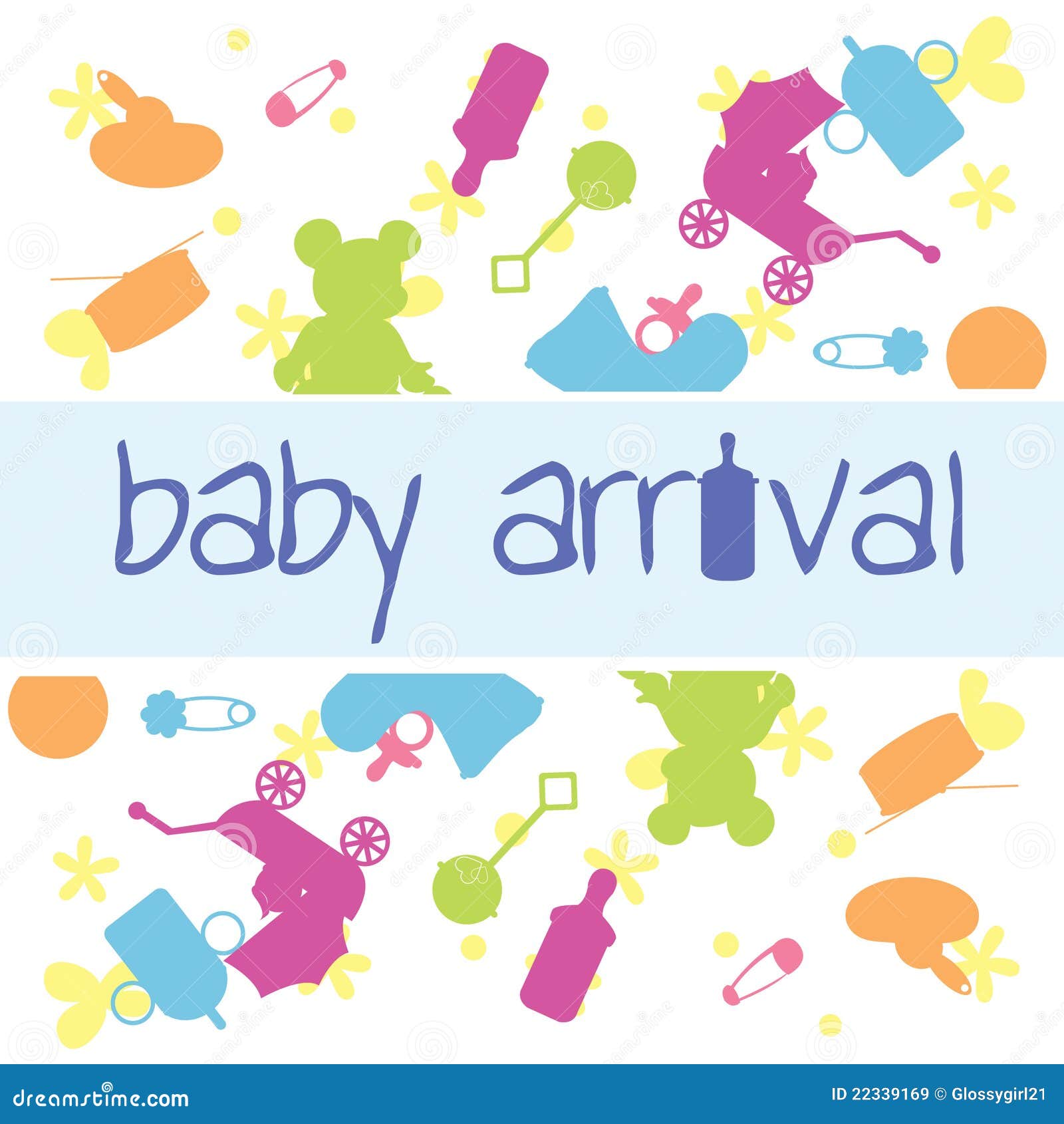 Cartão de chegada do bebê ilustração do vetor. Ilustração de arte ...