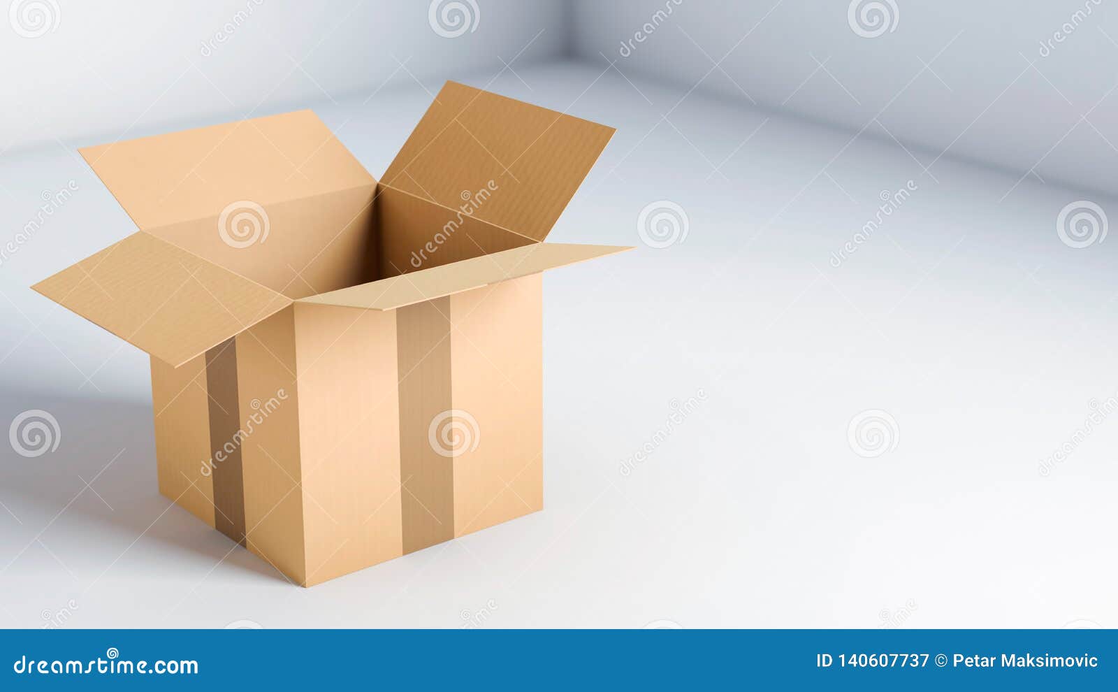 Cart Box Delivery Package Opened, 3D Illustration Stock Illustration ...