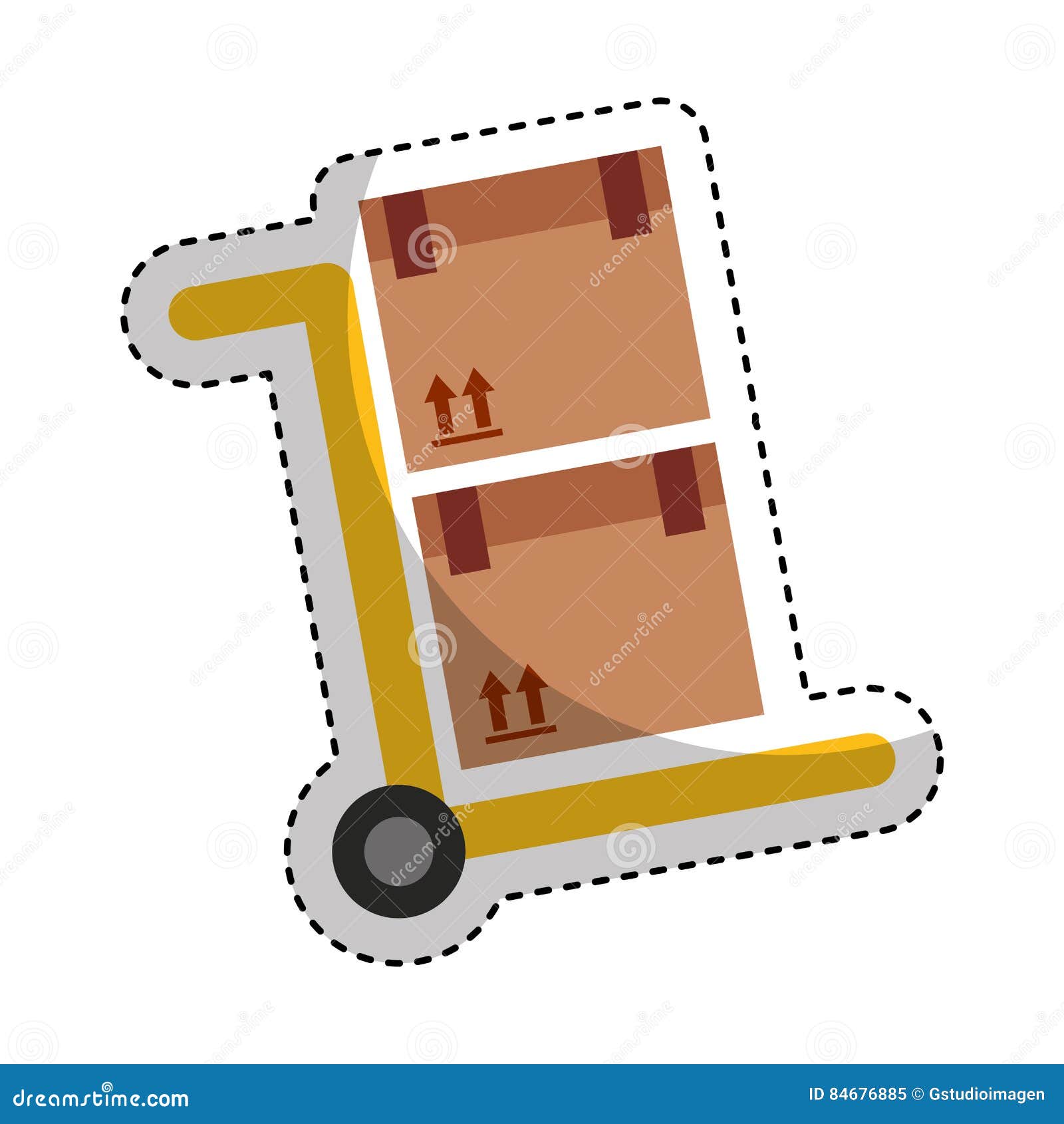 Cart box packing icon stock illustration. Illustration of cardboard ...