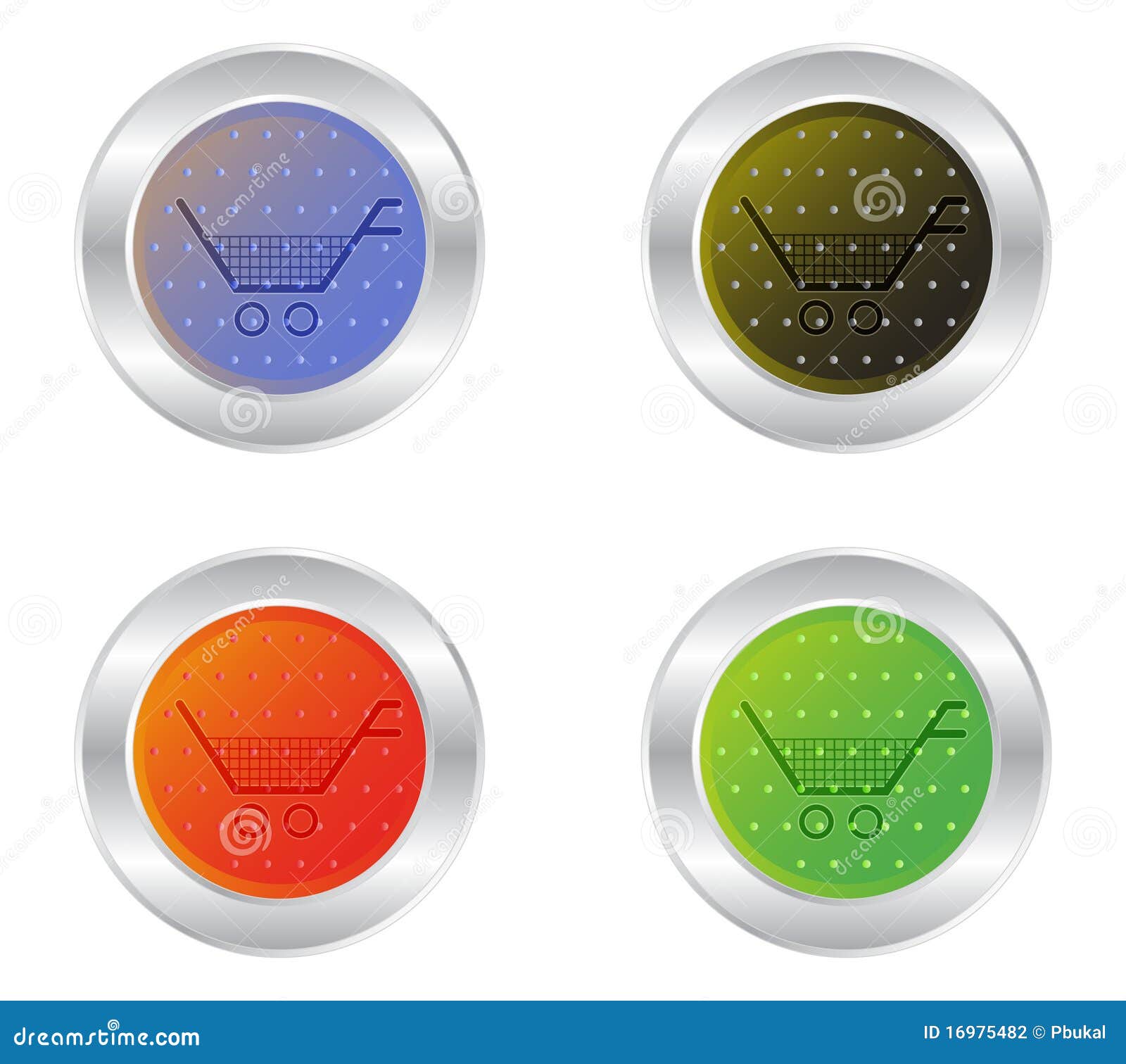 Cart button stock vector. Illustration of button, market - 16975482