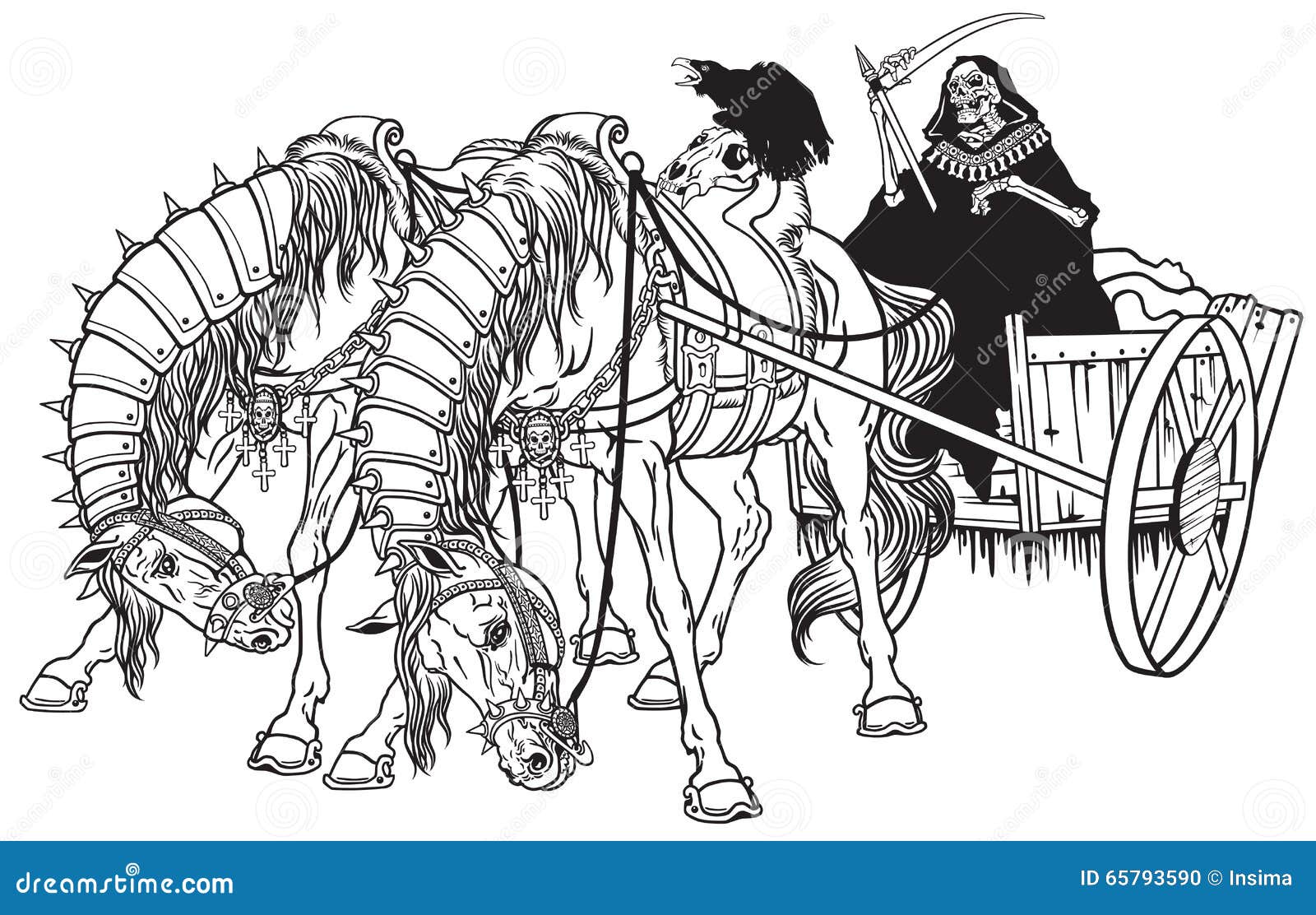 Death White Horse Stock Illustrations – 286 Death White Horse Stock ...