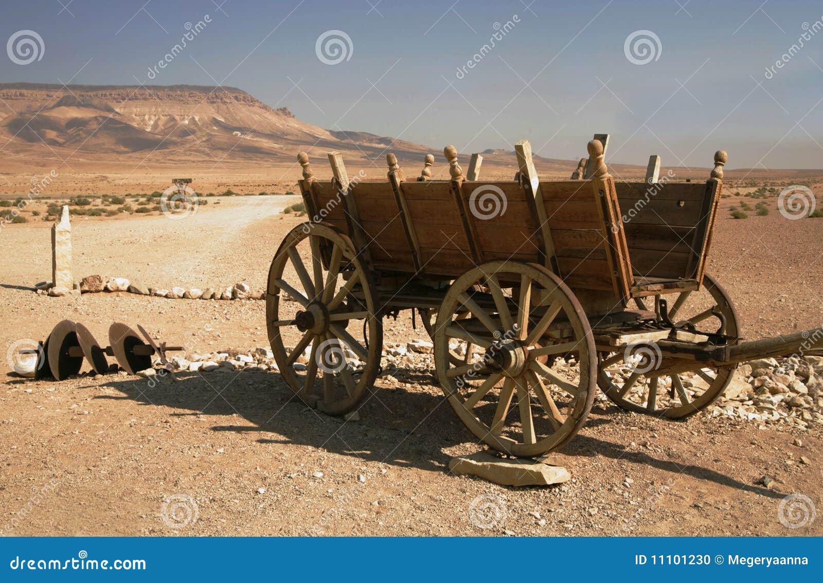 Cart in desert stock photo. Image of desert, stones, sand - 11101230