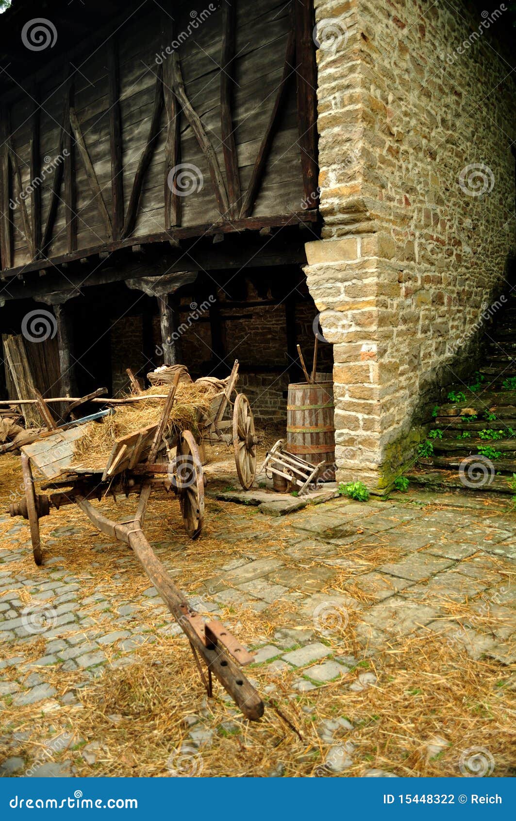 Cart with hay stock photo. Image of farmer, transport - 15448322