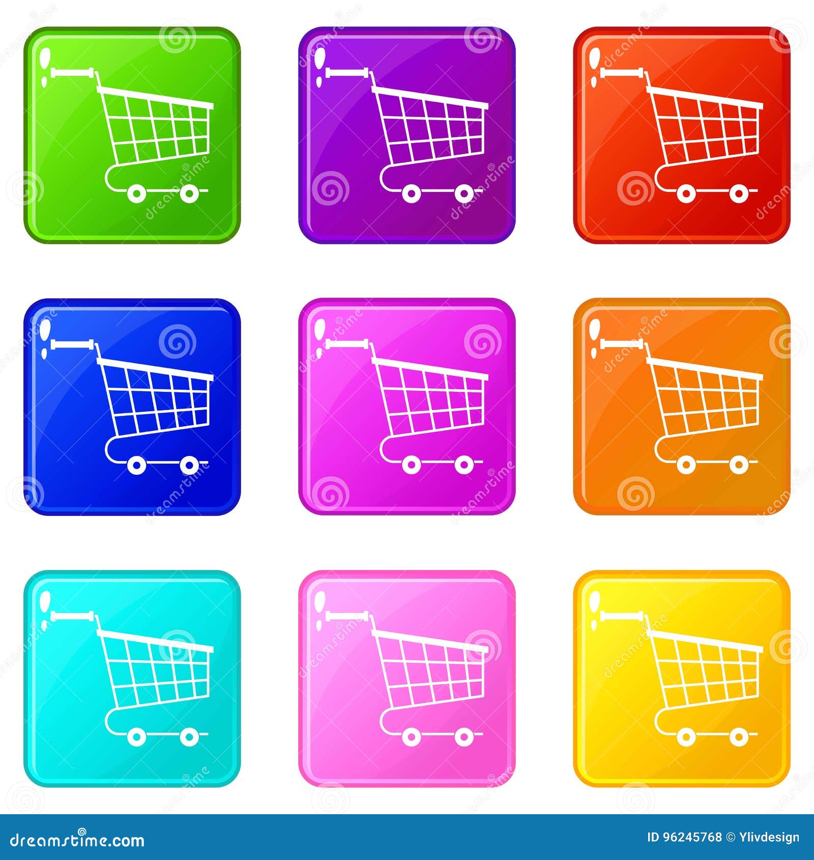 Cart icons 9 set stock vector. Illustration of collection - 96245768