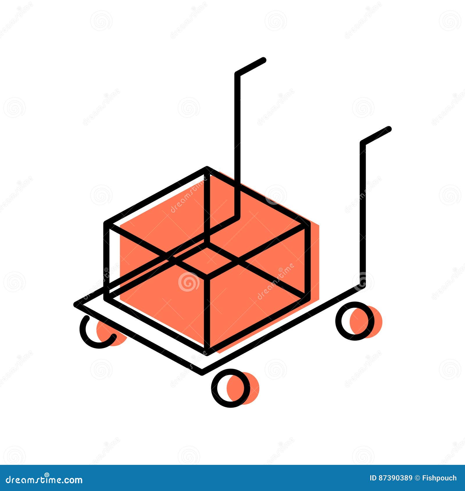 Cart Line Vector Icon for Shipping. Stock Vector - Illustration of shop ...