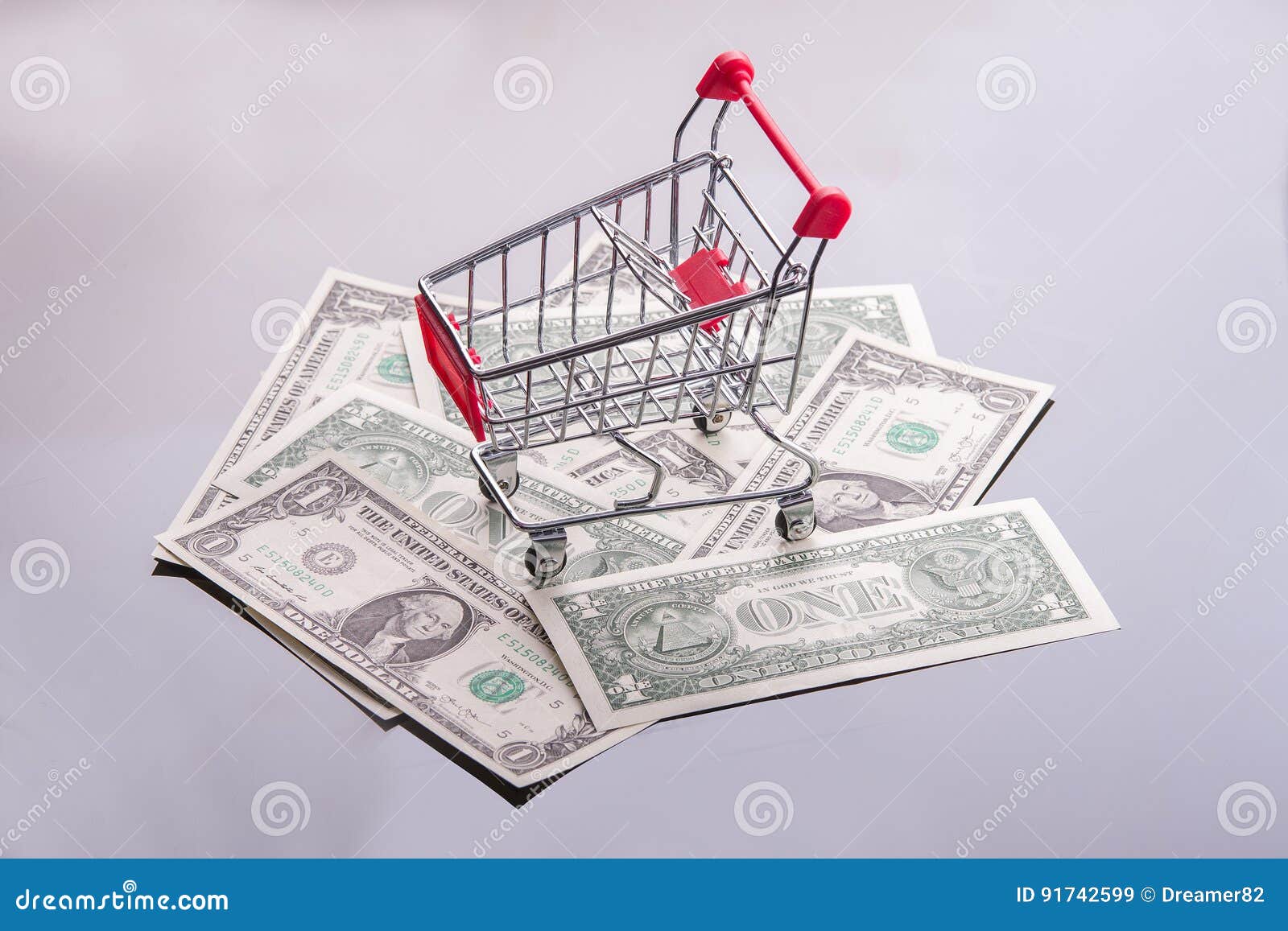 Cart with money. stock image. Image of commercial, marketing - 91742599