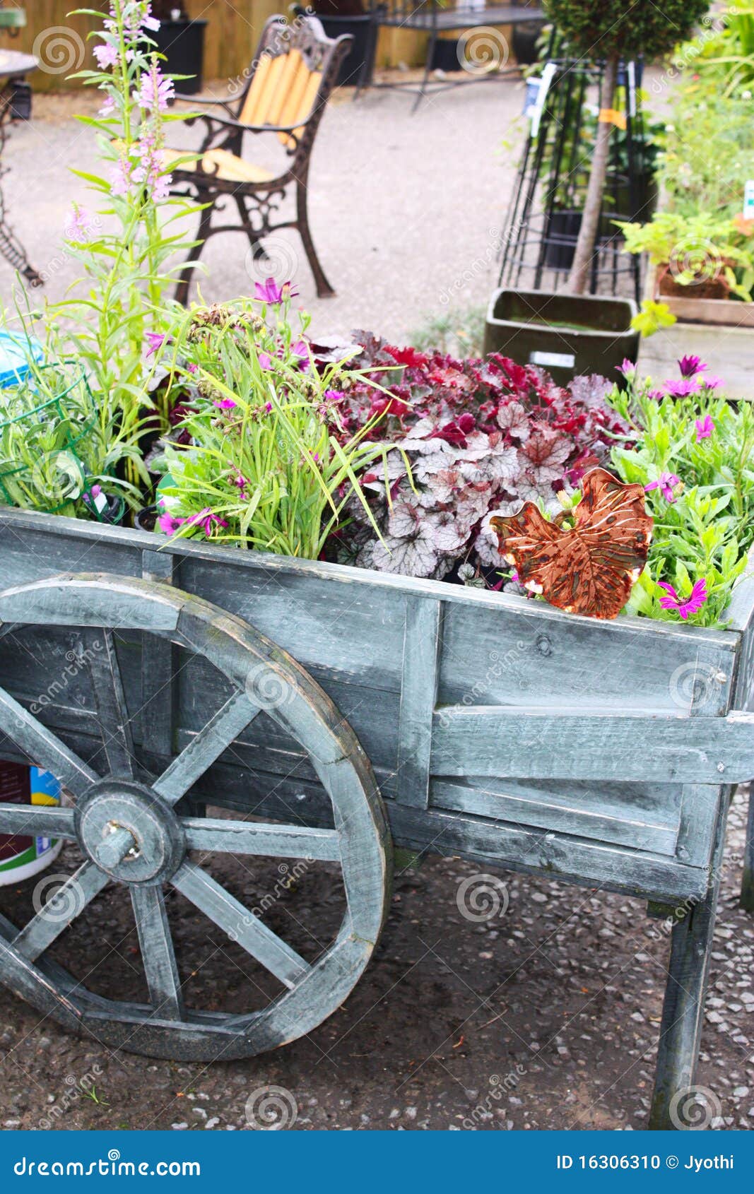Cart with plants stock photo. Image of nursery, organic - 16306310