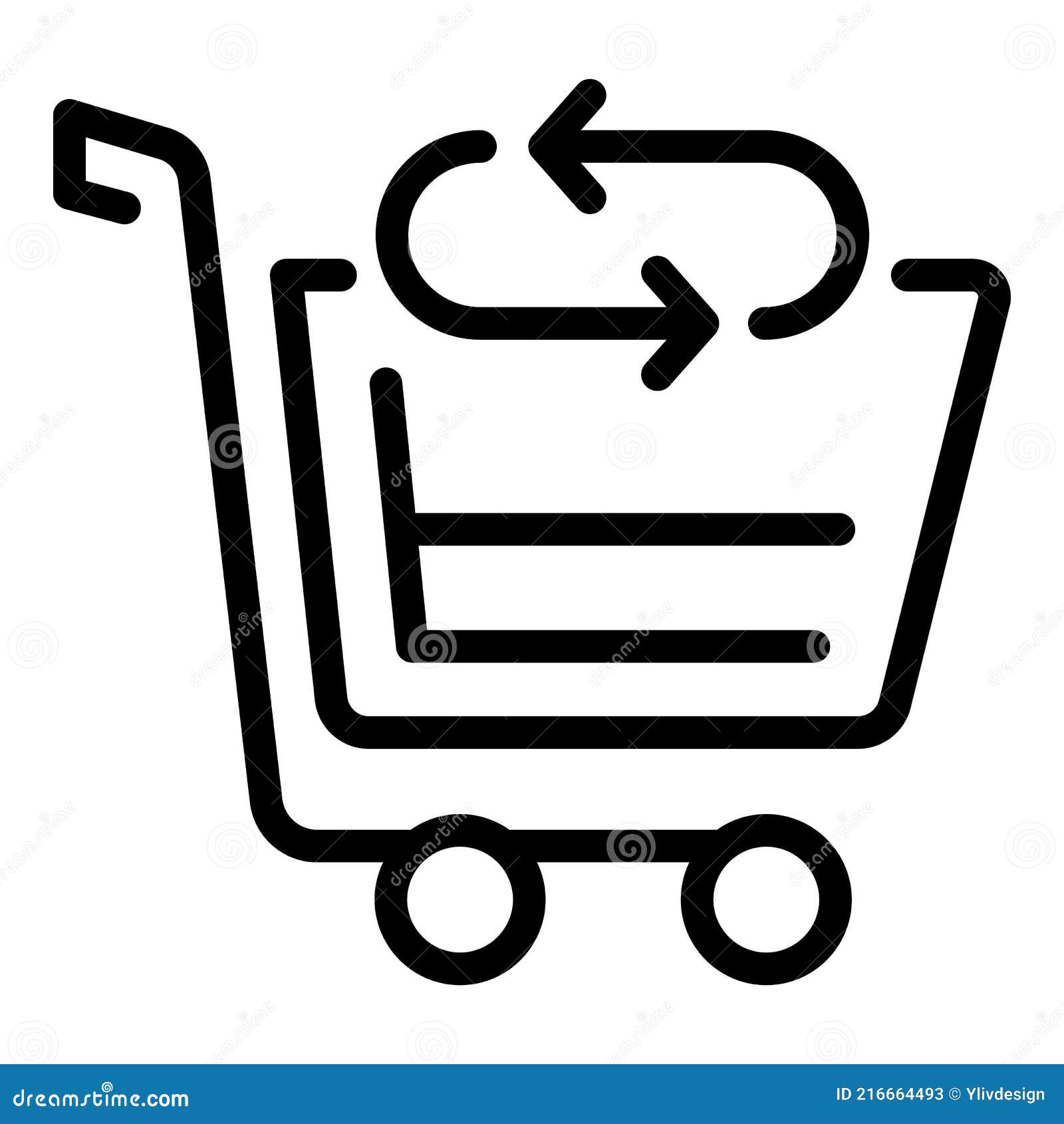 Cart Return Shopping Icon, Outline Style Stock Vector - Illustration of ...