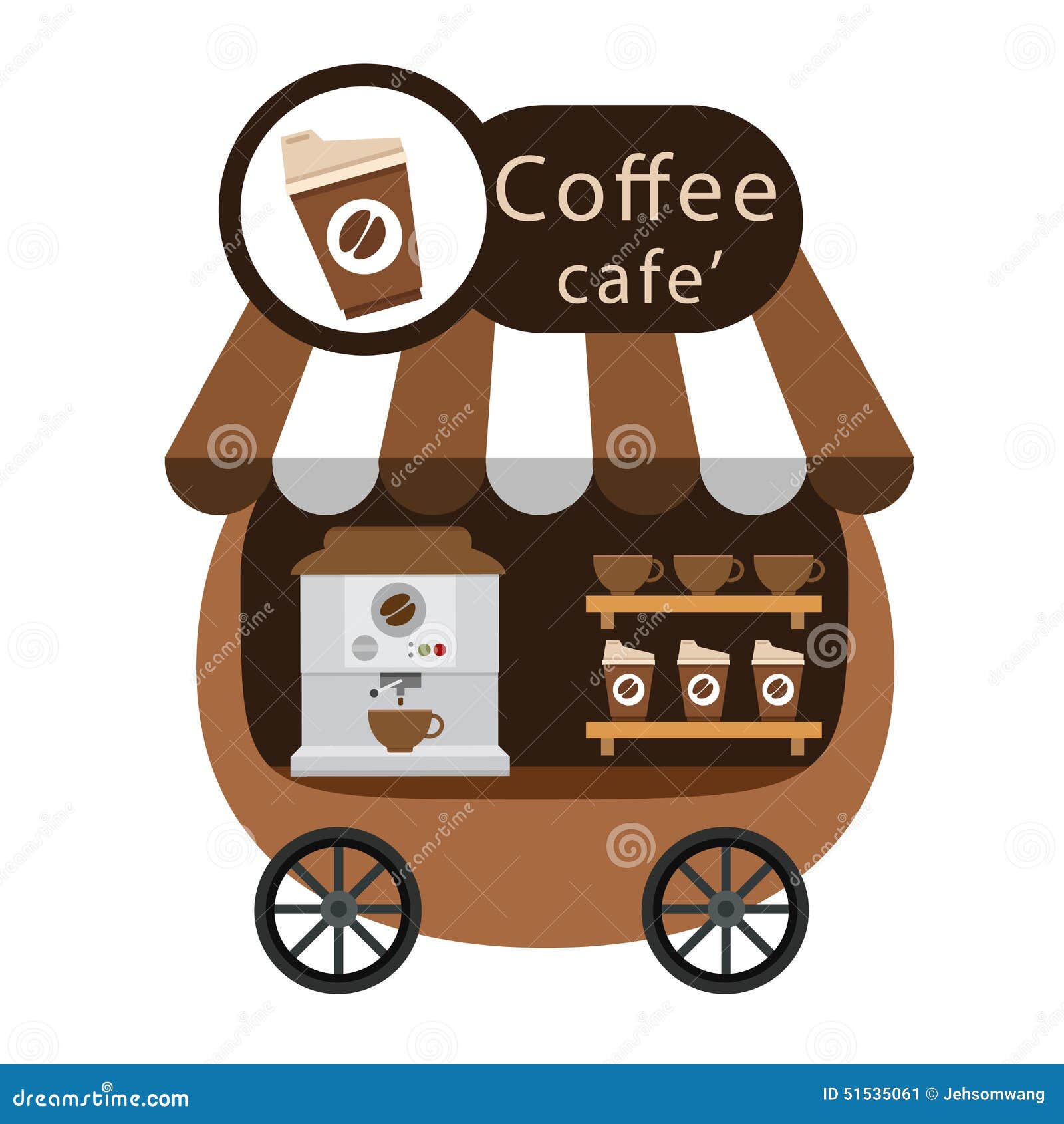 Cart Stall And Popcorn Vector | CartoonDealer.com #51534812