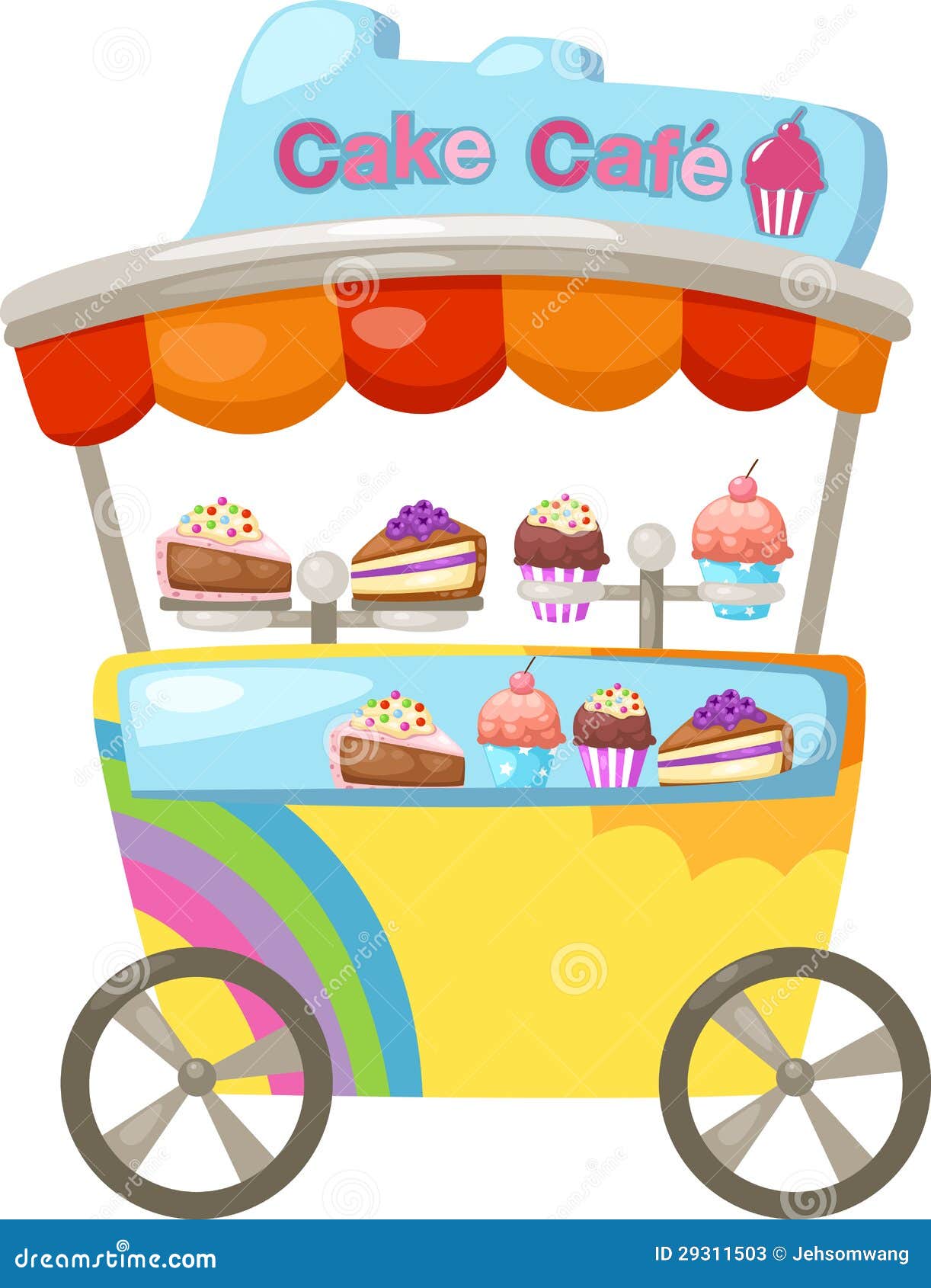 Cart Stall And Popcorn Vector | CartoonDealer.com #51534812