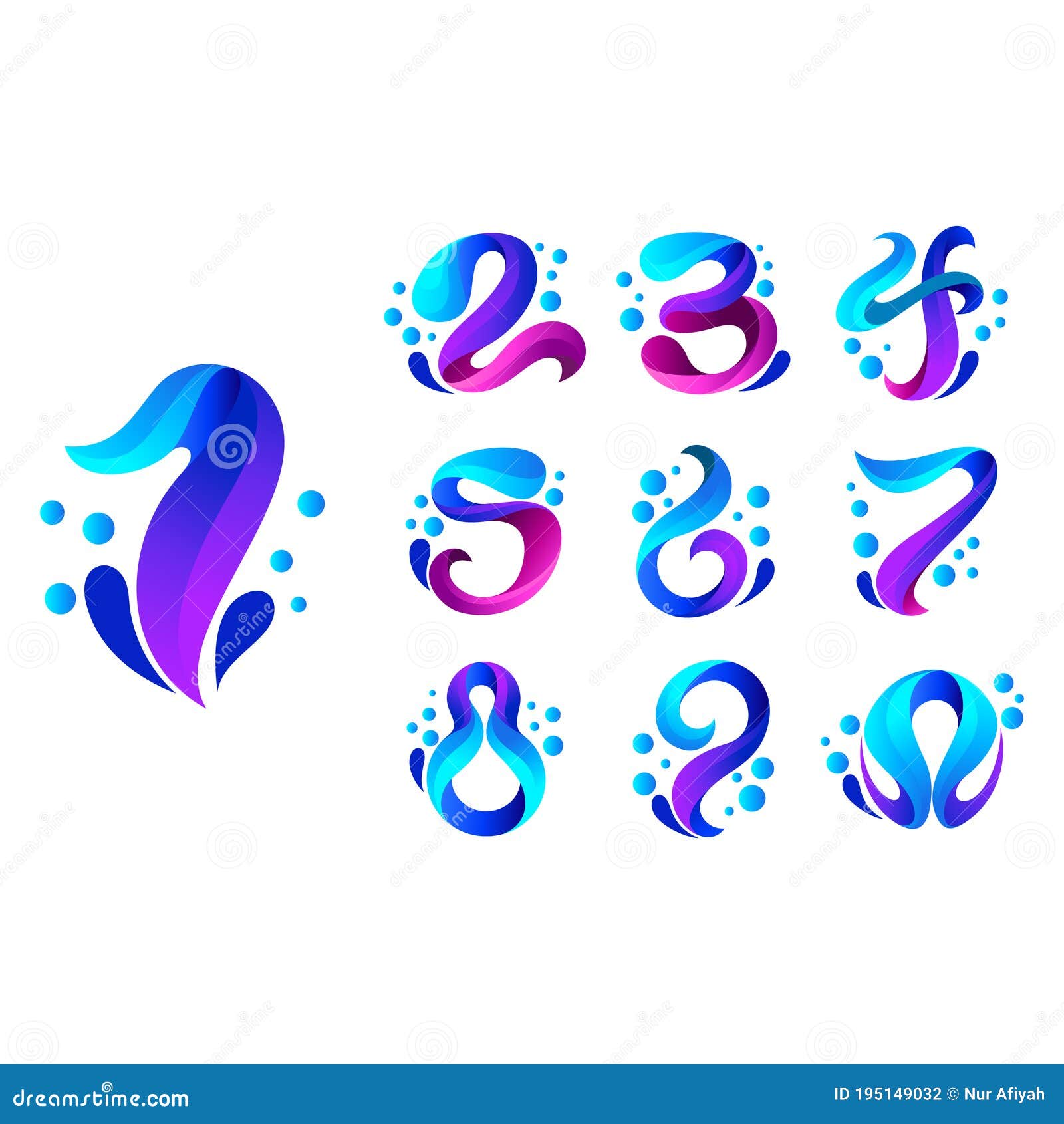 Number Logo Collection and Babble Design Illustration, Stock Vector ...