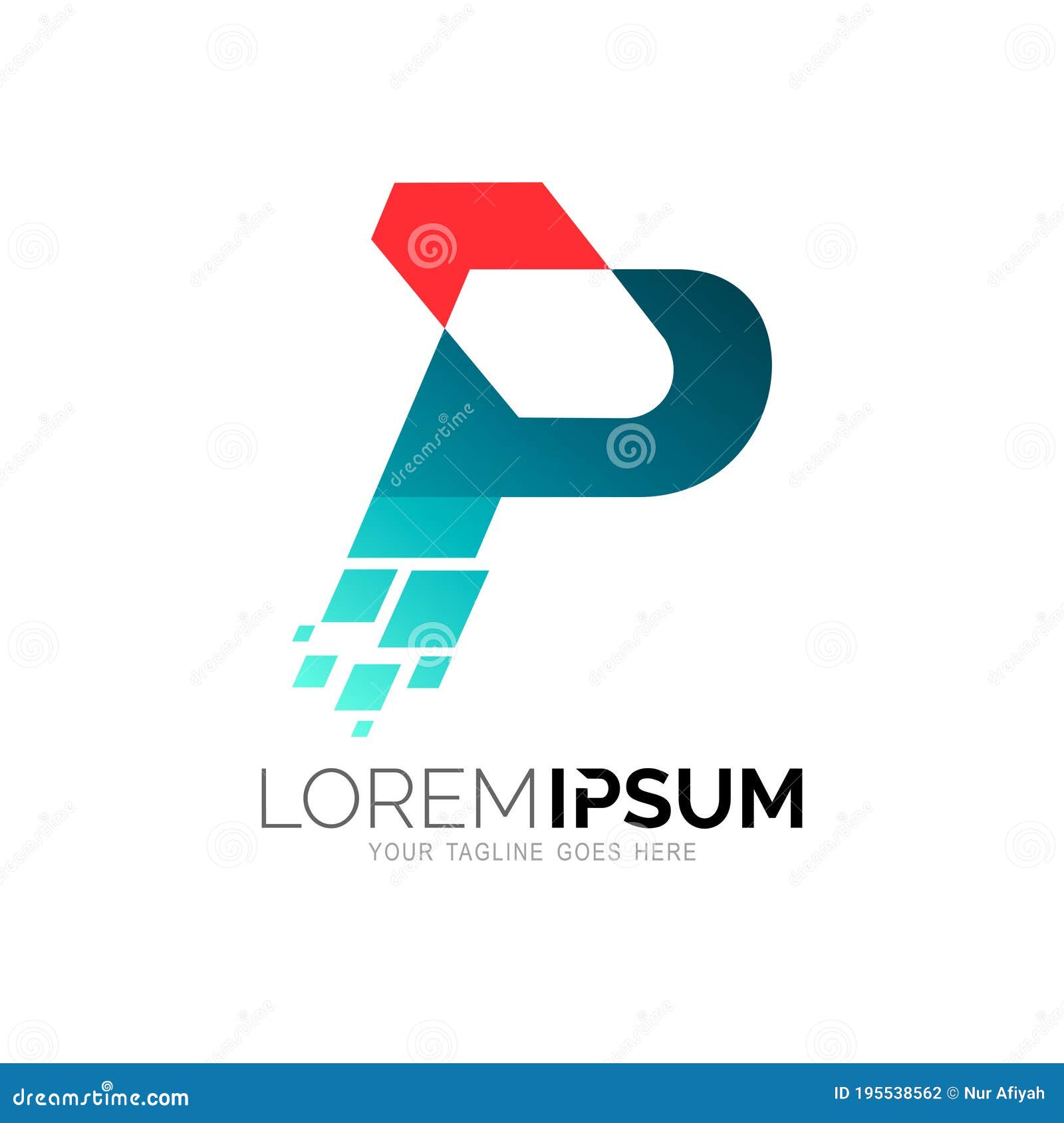 Logo Letter P, Letter P Pixel Logo Design Stock Vector - Illustration ...