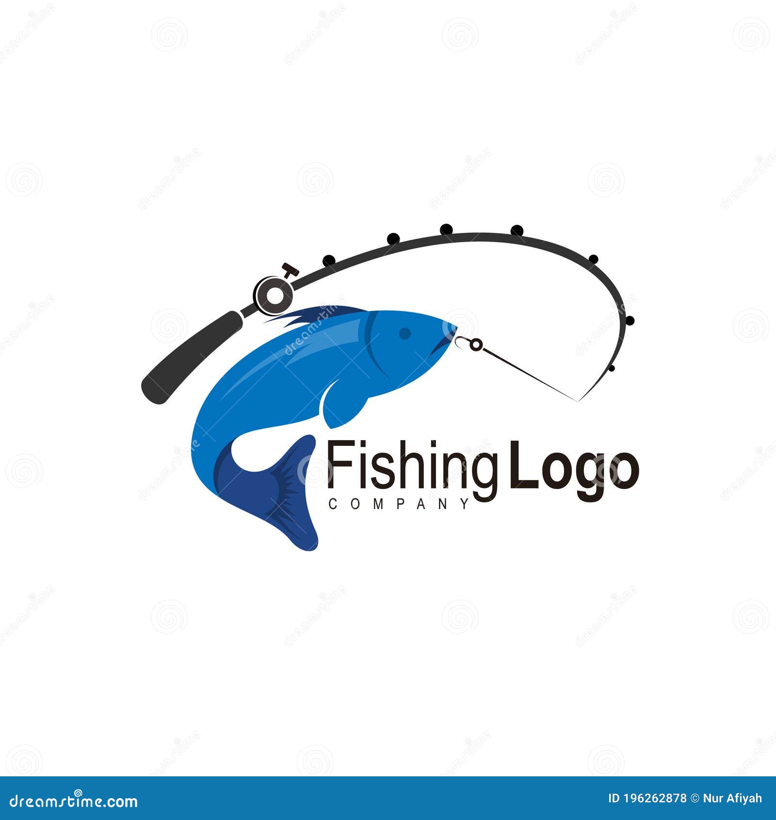 Fishing Logo Design Template, Fish and Hook Logo Template, Stock Vector ...
