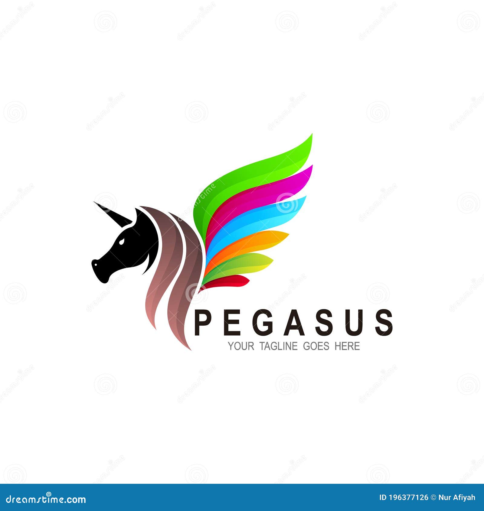 Pegasus Vector Logo Template, Modern Abstract Pegasus Logo Icon Inspiration Stock Vector ...